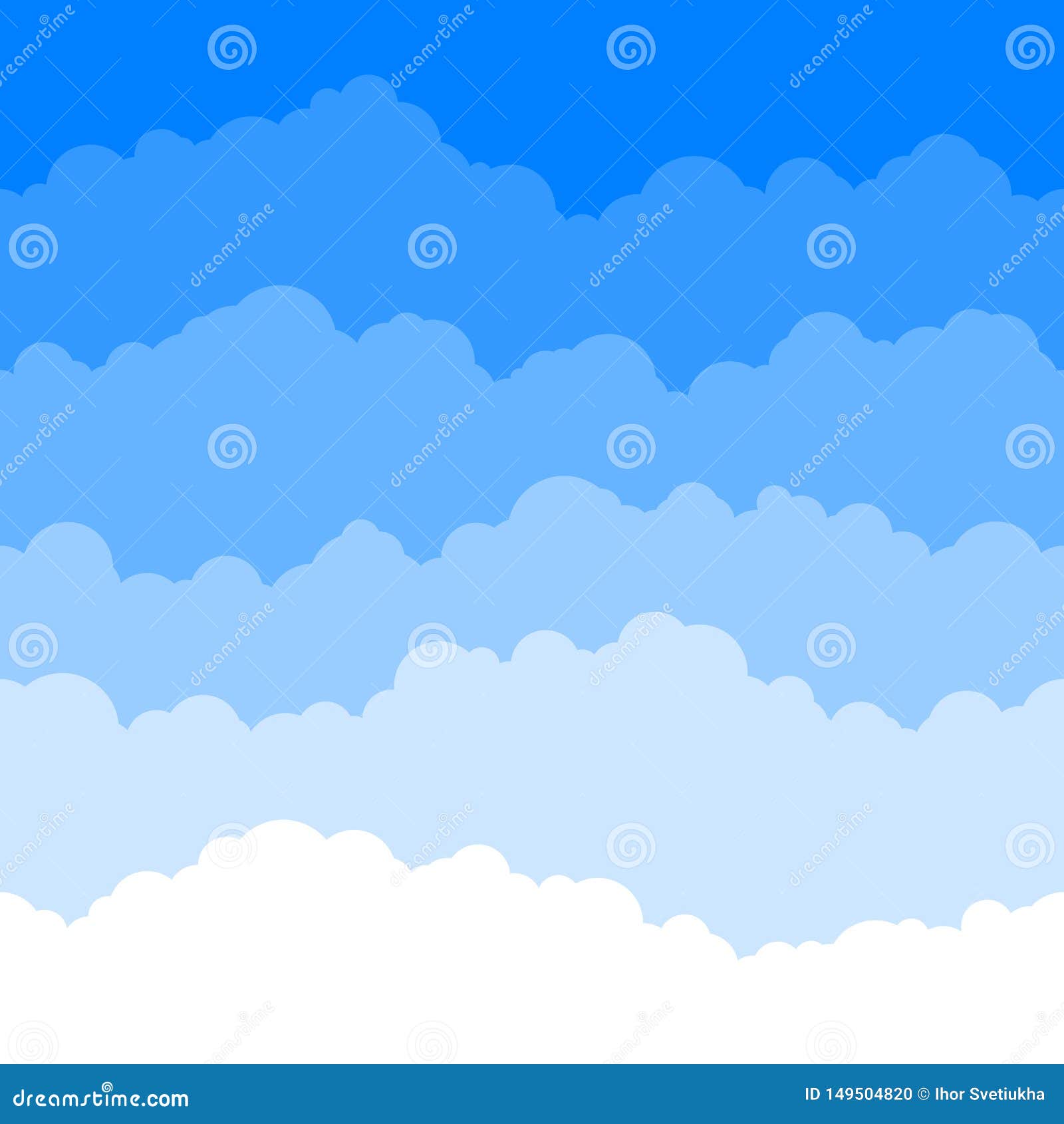 Horizontal Seamless Clouds. Skyline Repeat Texture. Sky Background ...