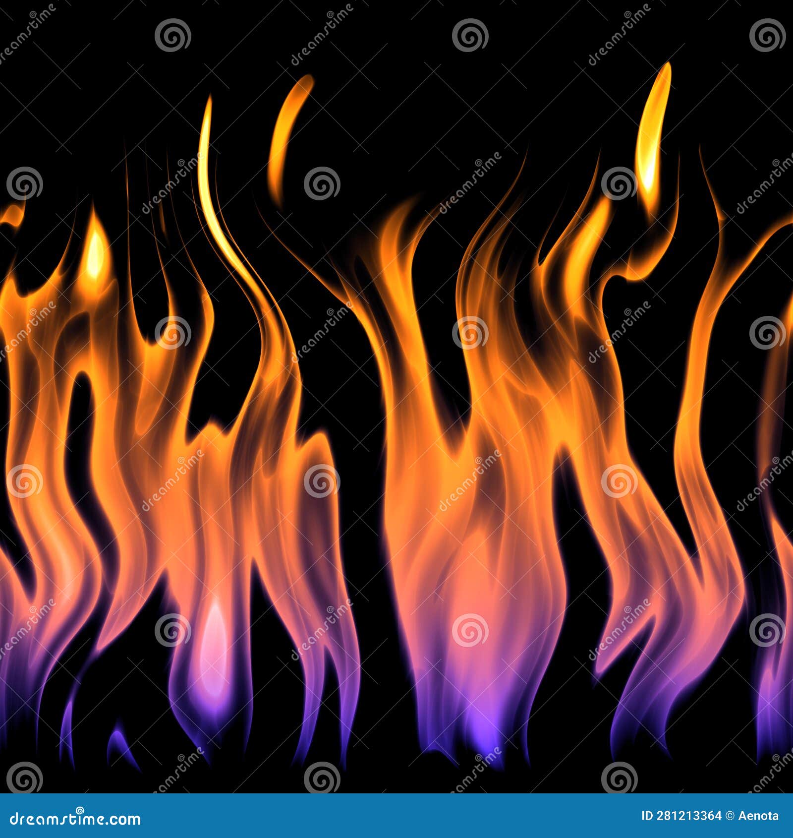 Horizontal Seamless Pattern with Flame Stock Illustration ...