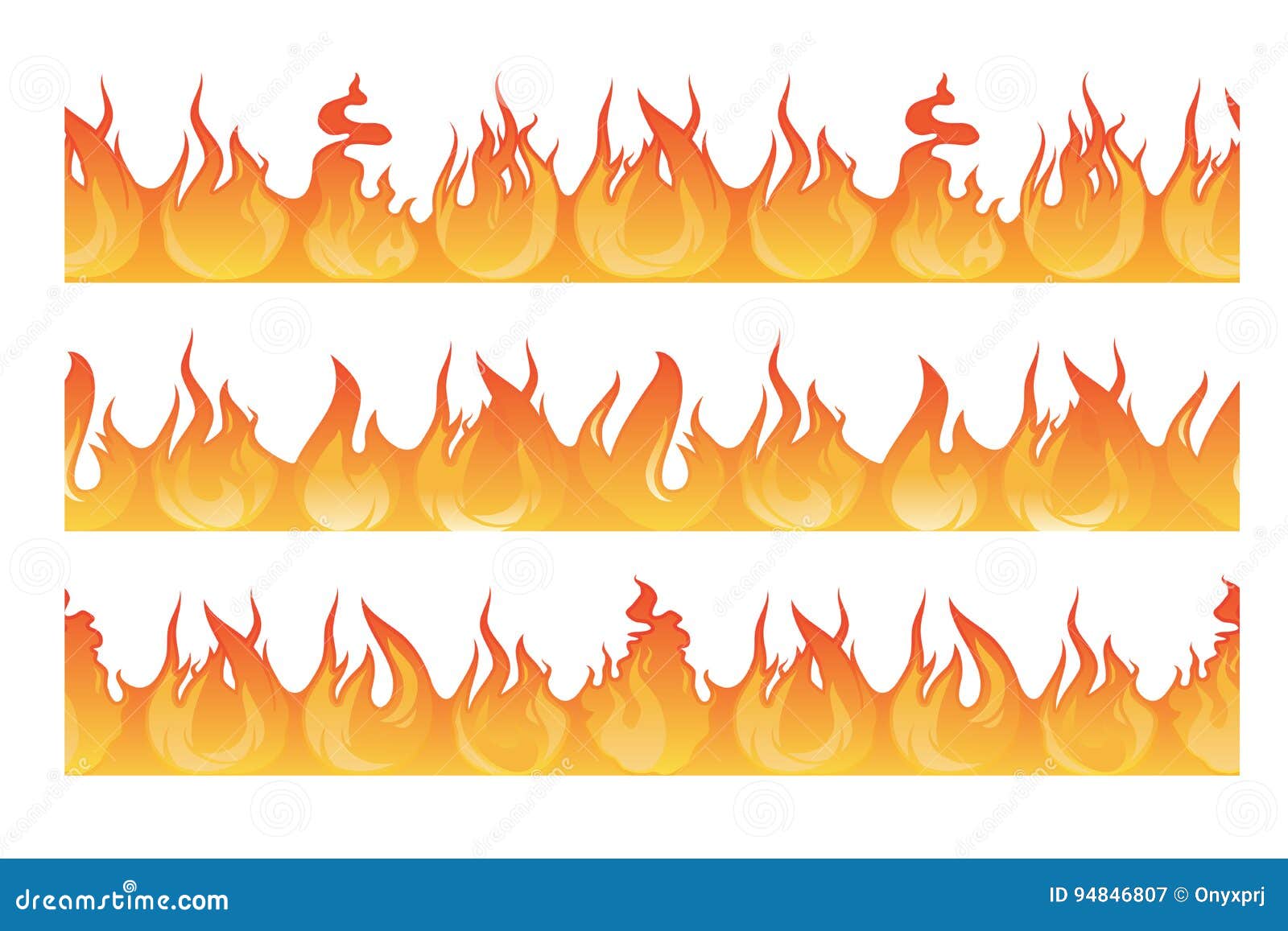 Horizontal Seamless Pattern of Wildfire Silhouette. Danger Flames ...