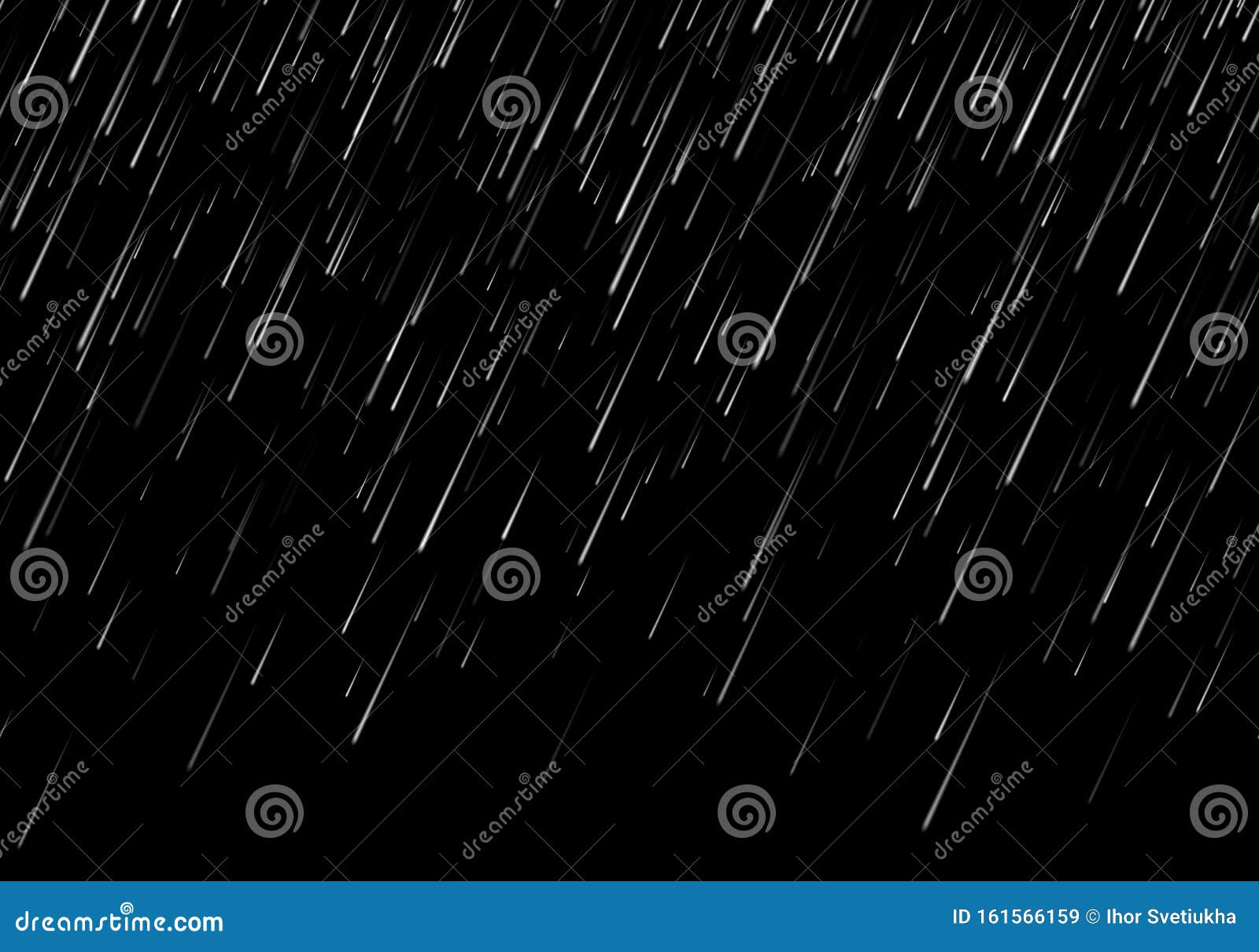 Seamless Rainfall Texture. Rain Drop. Vector Isolated On Transparent ...