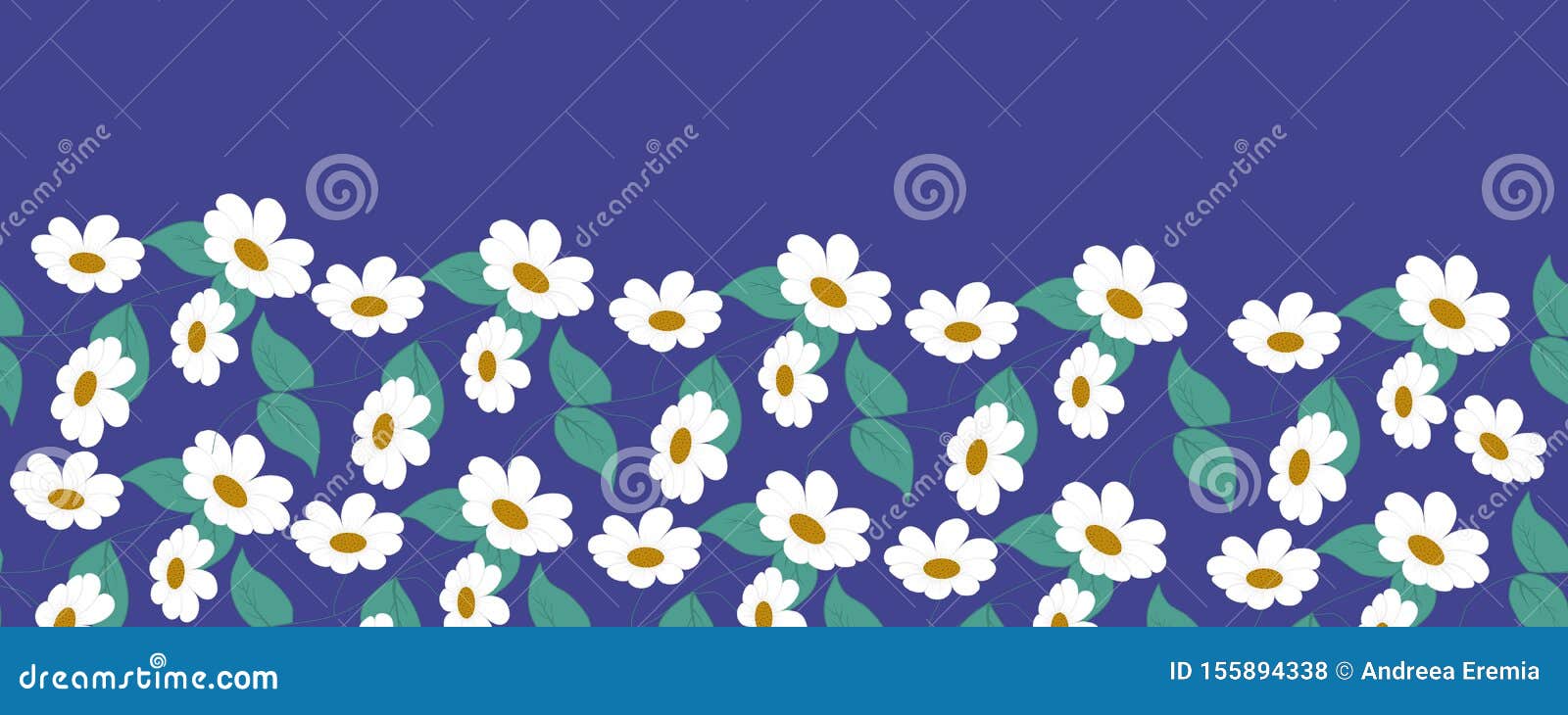 Daisies Border Frame Cartoon Vector | CartoonDealer.com #13484617