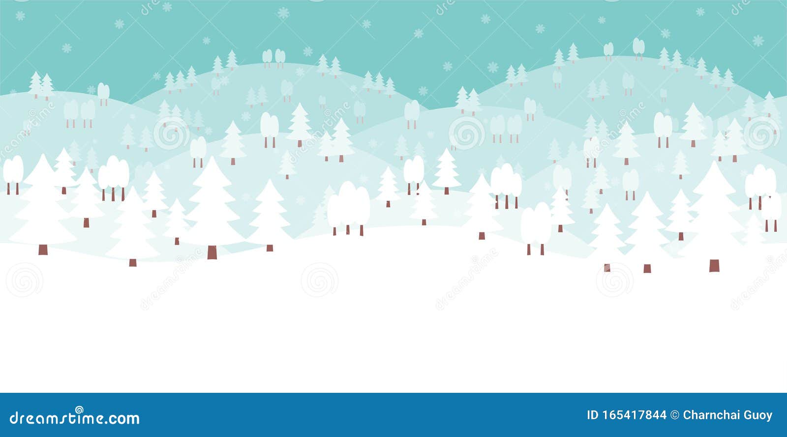 Horizontal Seamless White Winter Background Stock Vector - Illustration ...