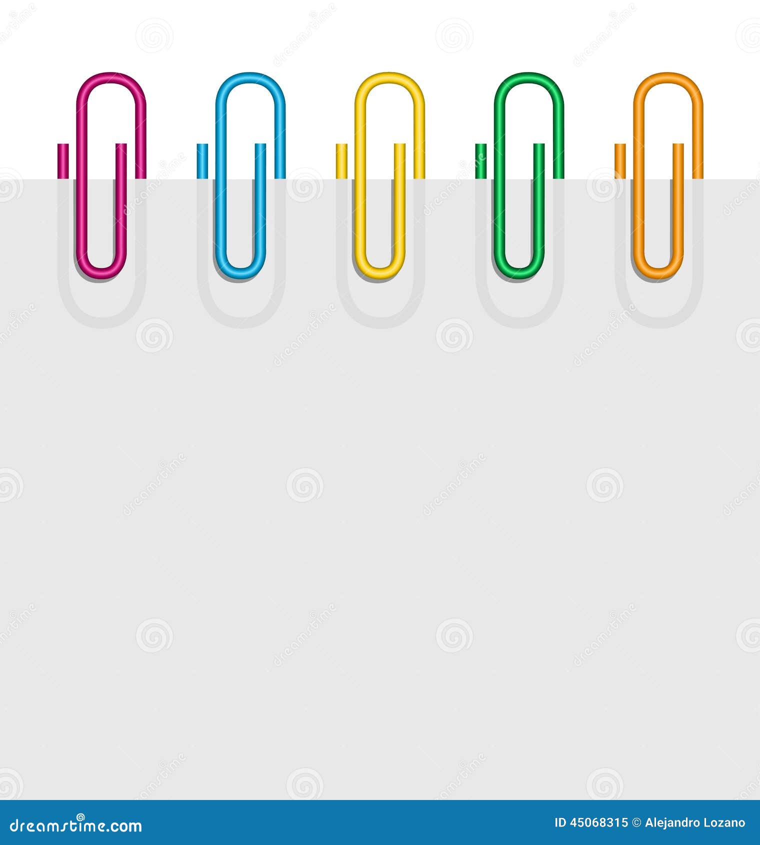 Horizontal Sheet Paper Clips Stock Vector - Illustration of document ...