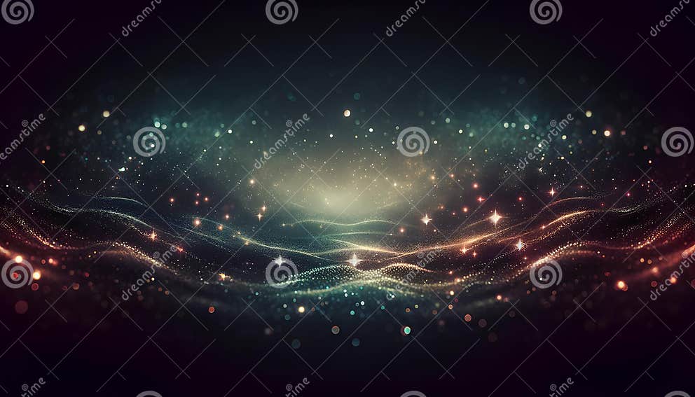 Horizontal Shimmering Mystical Cosmic Background with Deep Gradient ...