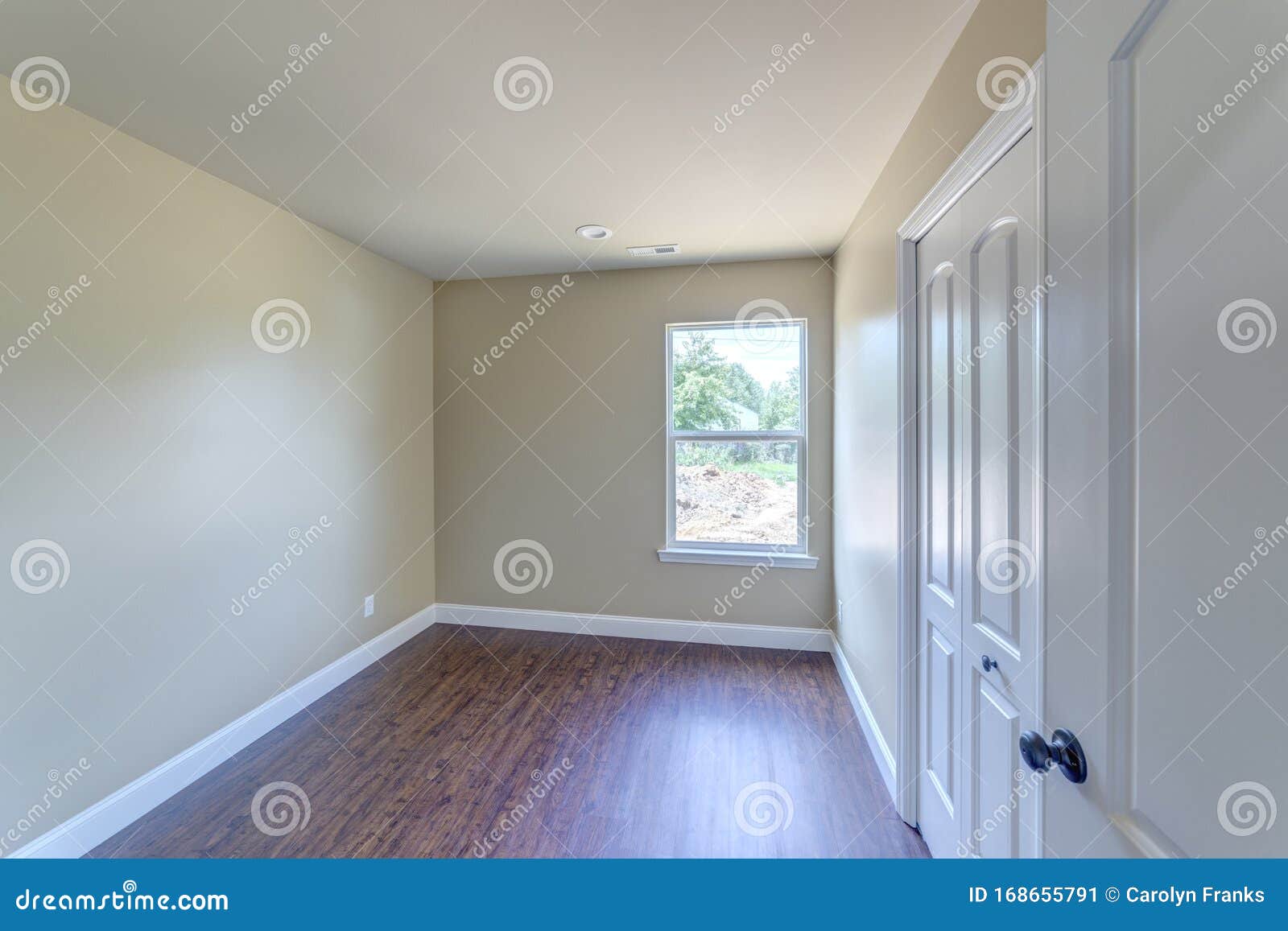 Bedroom of Small Home Under Construction Stock Image - Image of doors ...