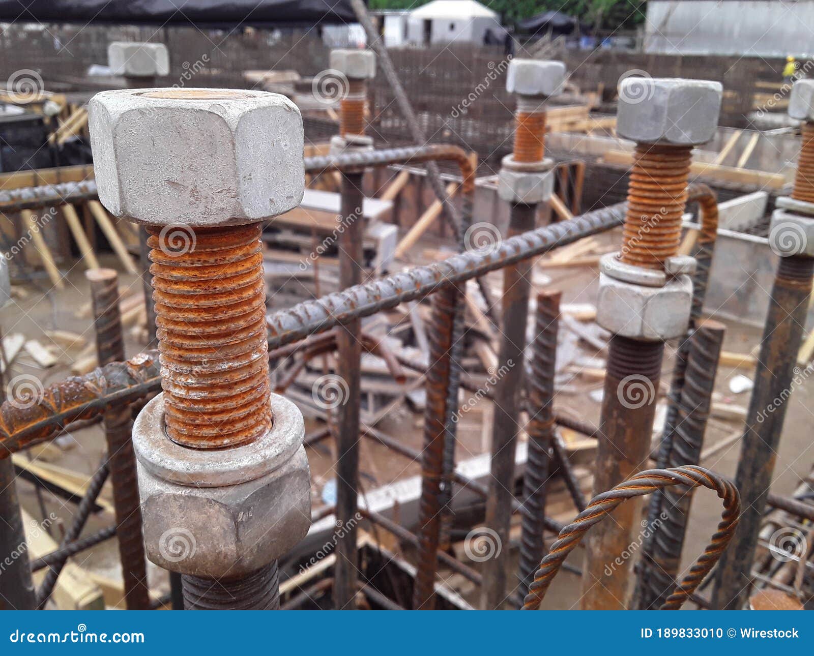 Horizontal Shot of Construction Materials - Metal Foundation - at a ...