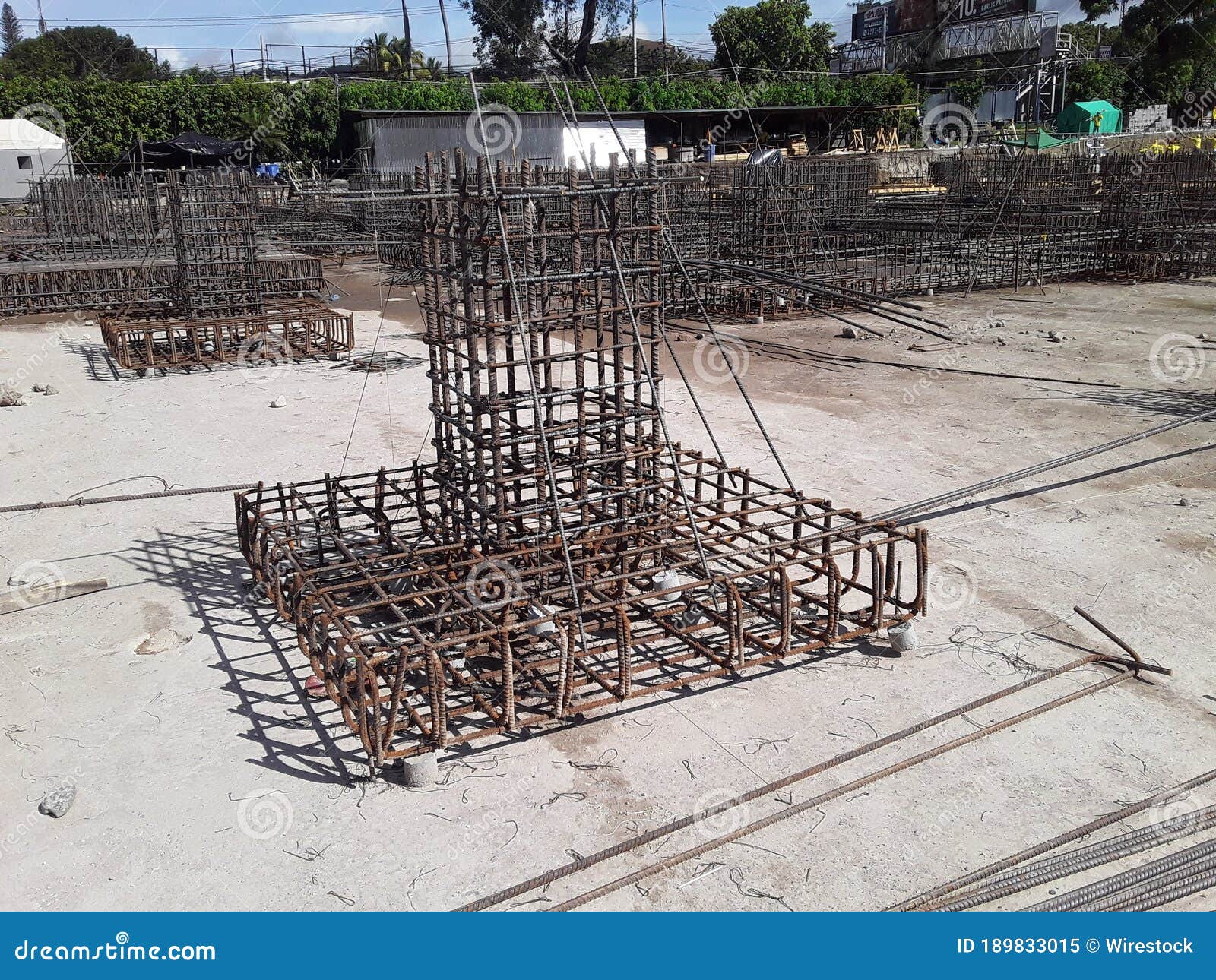 Horizontal Shot of Construction Materials - Metal Foundation - at a ...