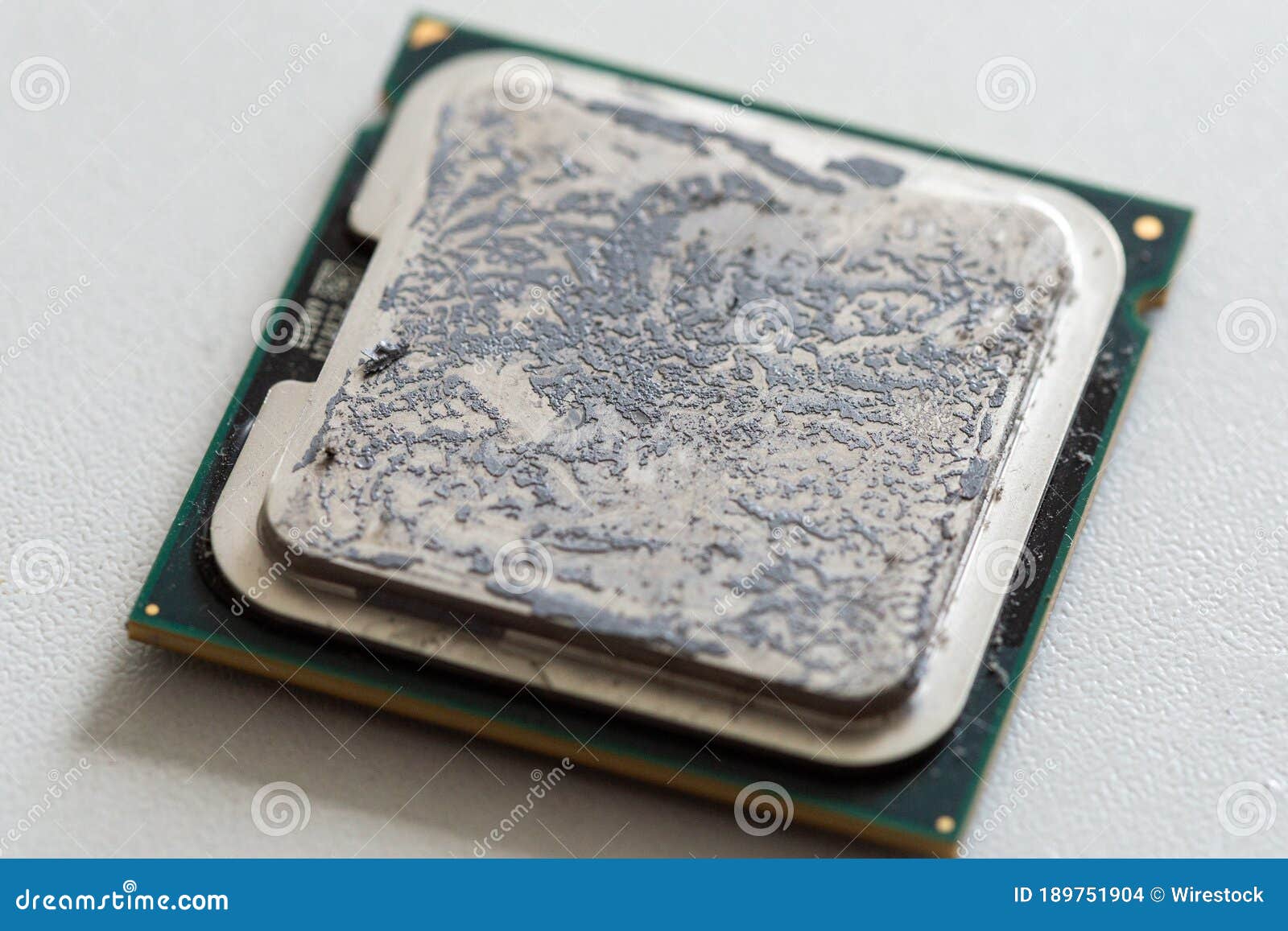 Horizontal Shot of a Dirty and Old Computer Processor Chip on a White ...