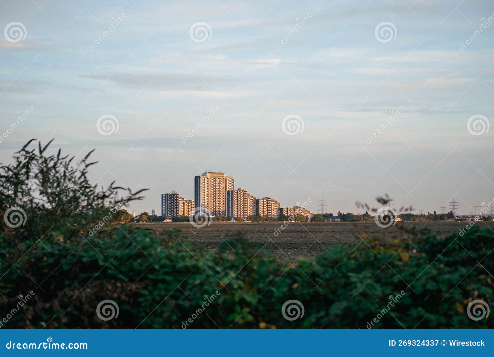 Horizontal Shot from One Block at Sunset. Around the Ghetto are Many ...