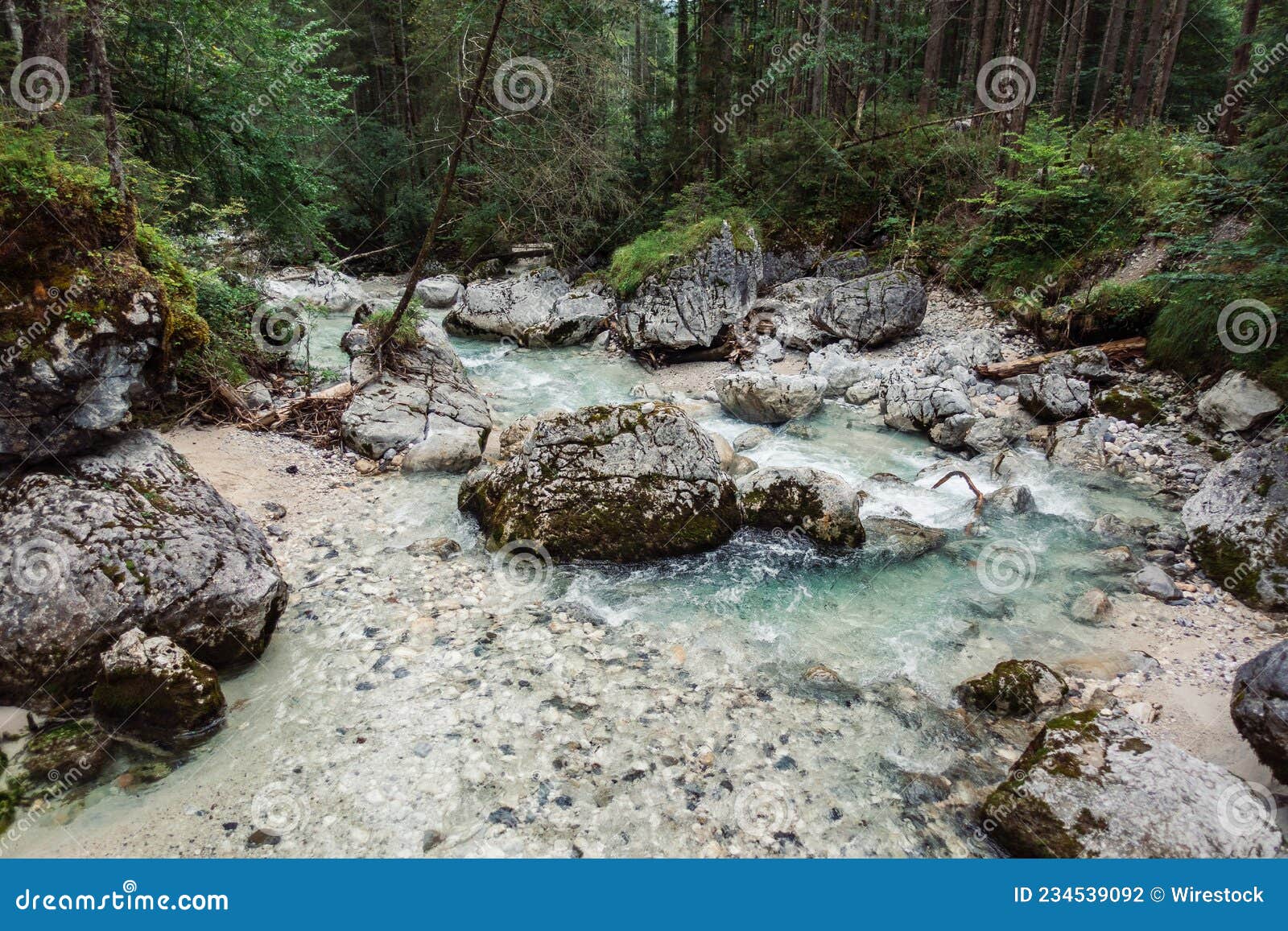 Horizontal Shot of a Rocky Stream. Stock Photo - Image of surface, trip ...