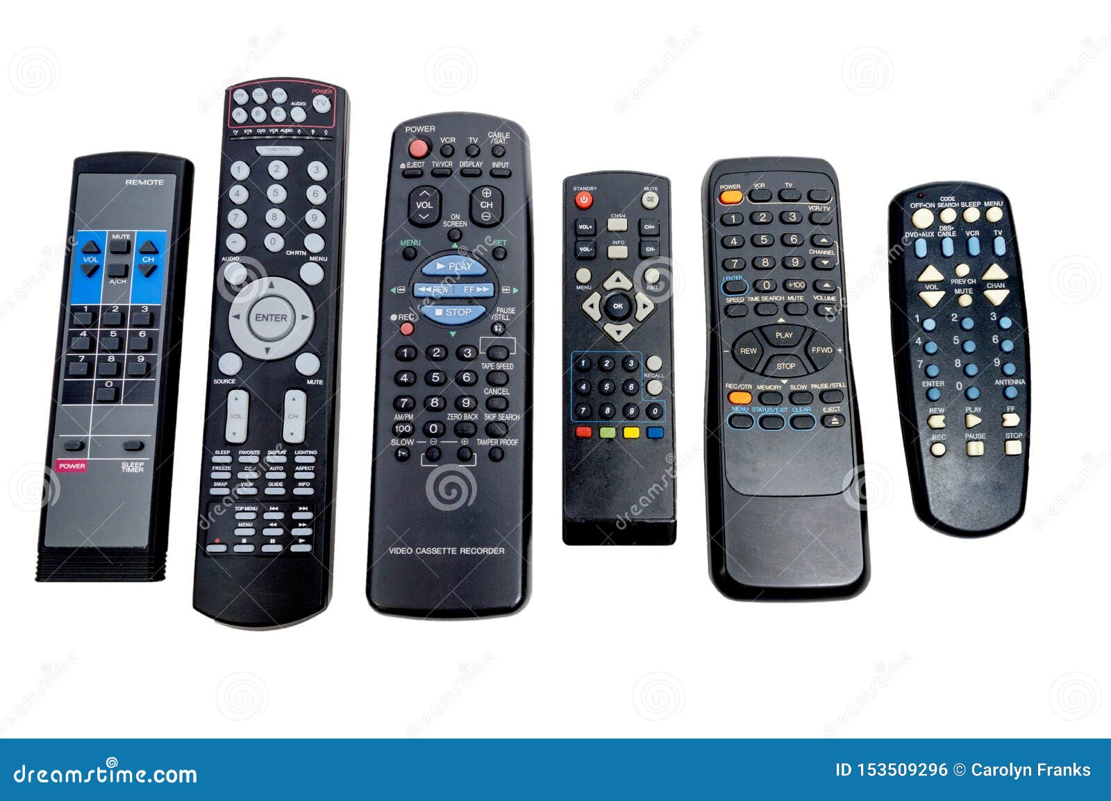 Long Row of Dirty Used Remote Controls Stock Photo - Image of remote ...