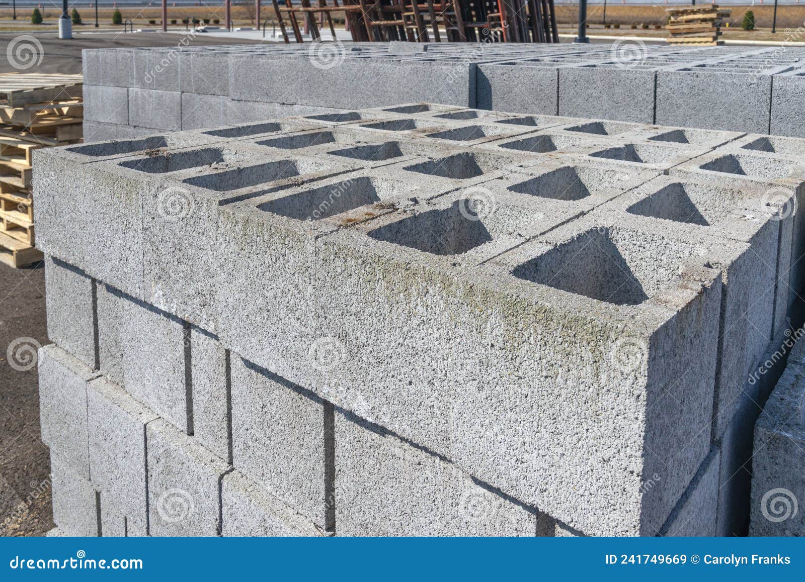 Cinder Blocks Lie On The Ground And Dried. On Cinder Block Production ...