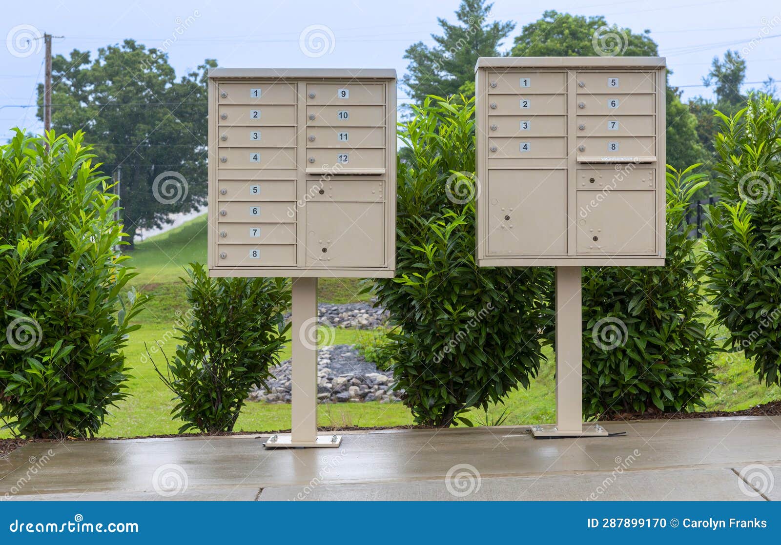 Mail Box for Small Community Stock Photo - Image of side, lock: 287899170