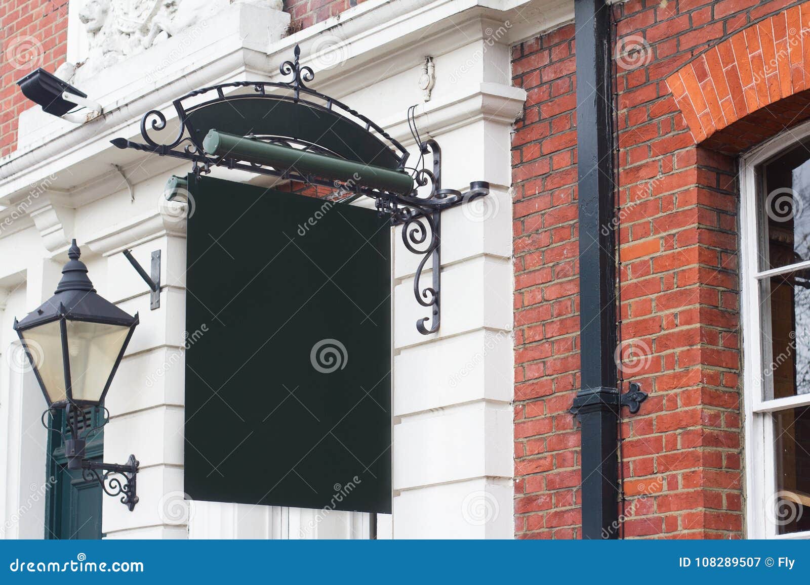 Square Empty Signboard on a Building with Classical Architecture Stock ...