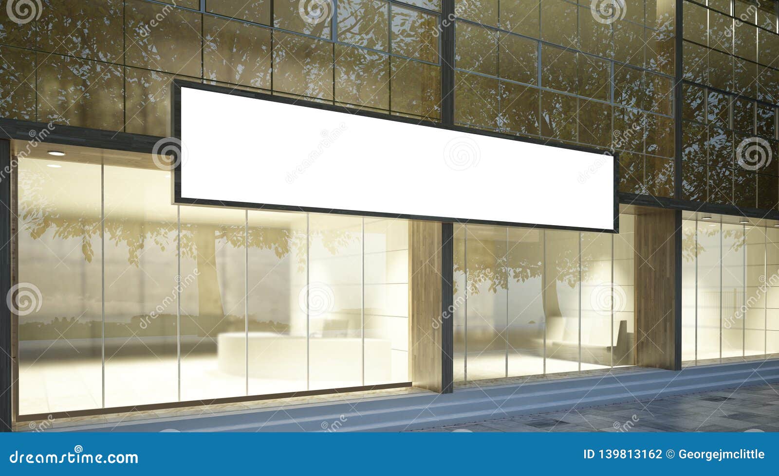 Horizontal signage mockup stock illustration. Illustration of shop ...