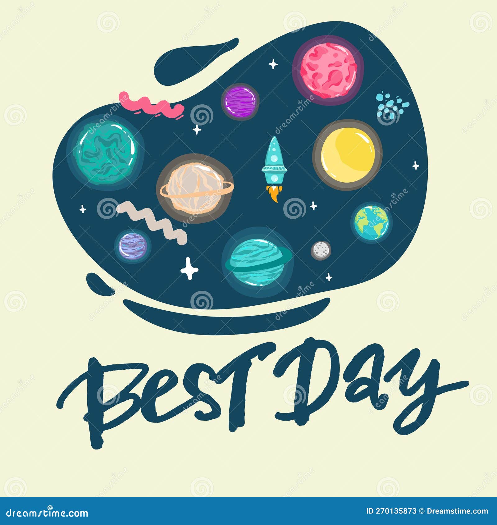 Horizontal Space Background with Abstract Shape and Planets. Web Design ...