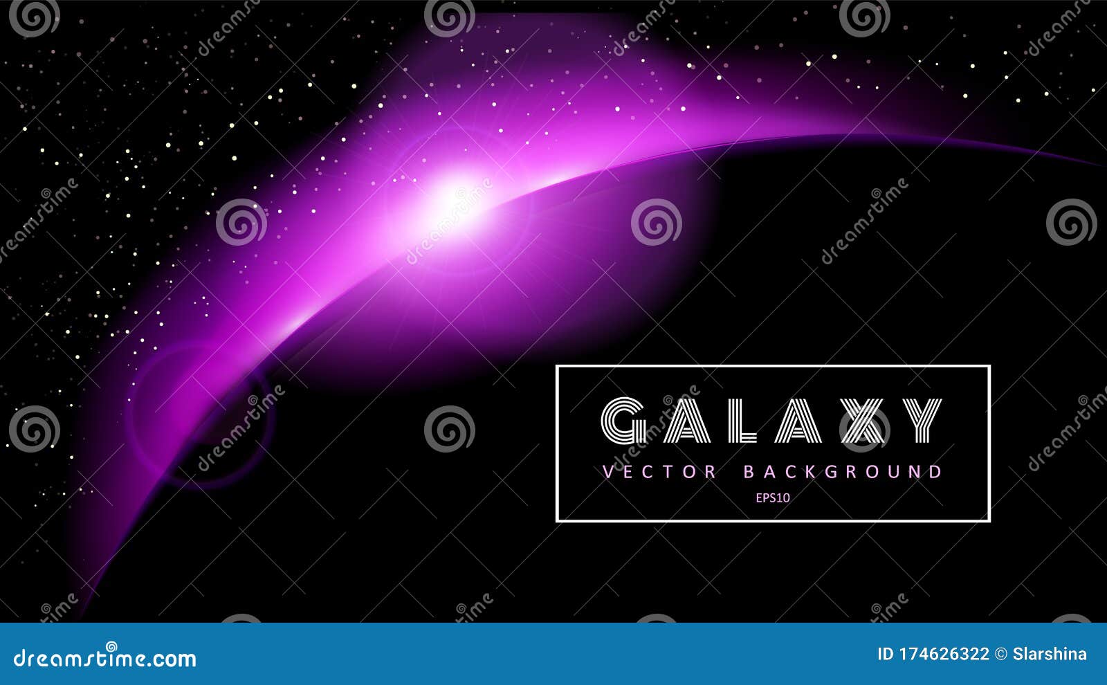 Horizontal Space Background with Abstract Shape and Planets. Web Design ...