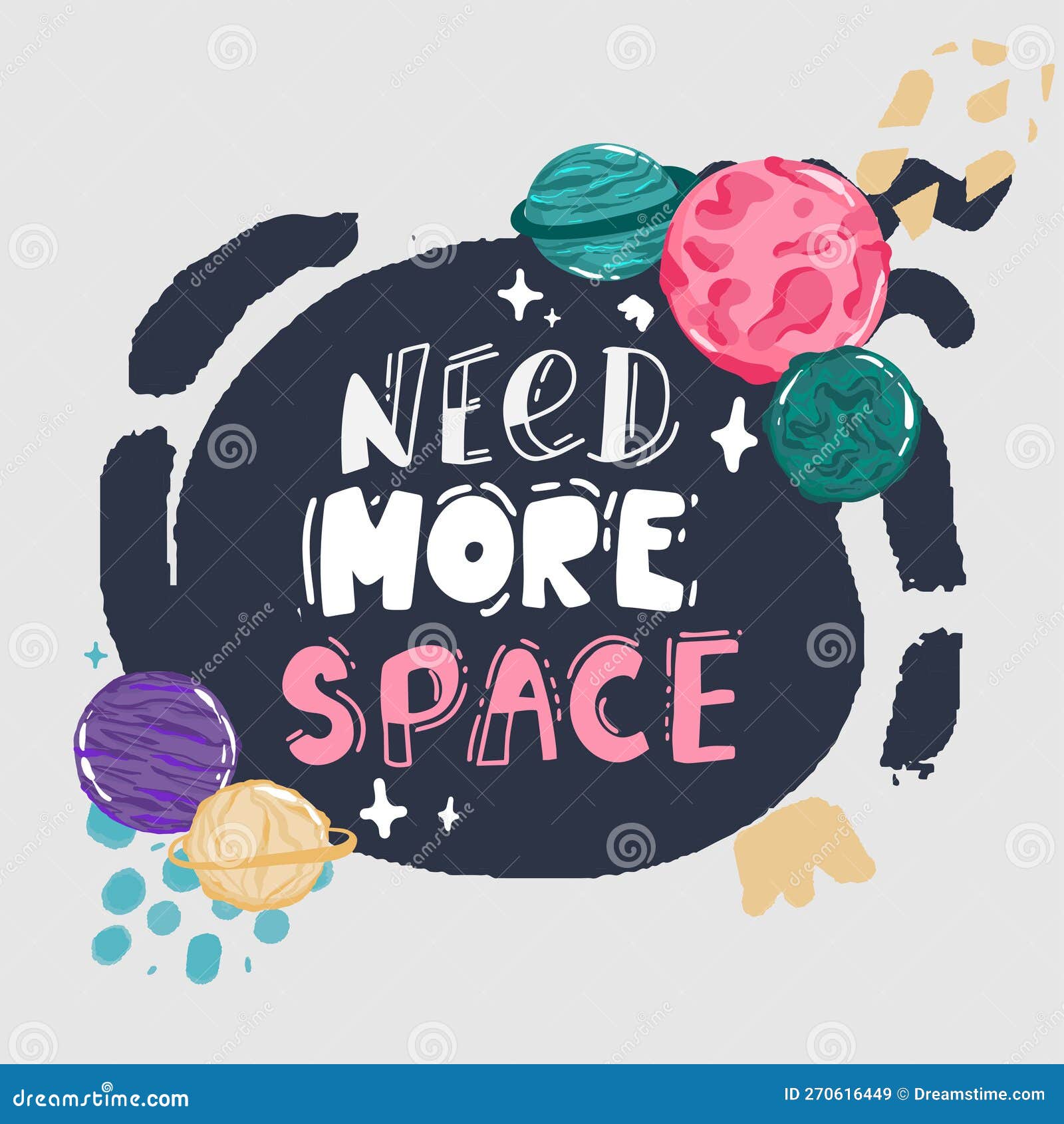 Horizontal Space Background with Abstract Shape and Planets. Web Design ...