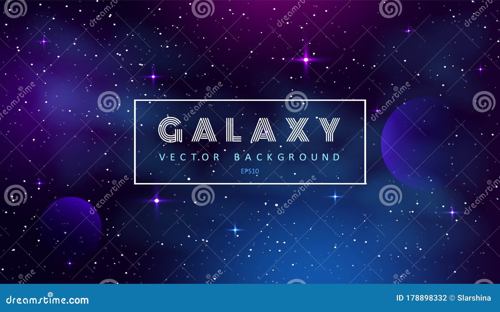 Horizontal Space Background with Abstract Shape and Stars. Web Design ...
