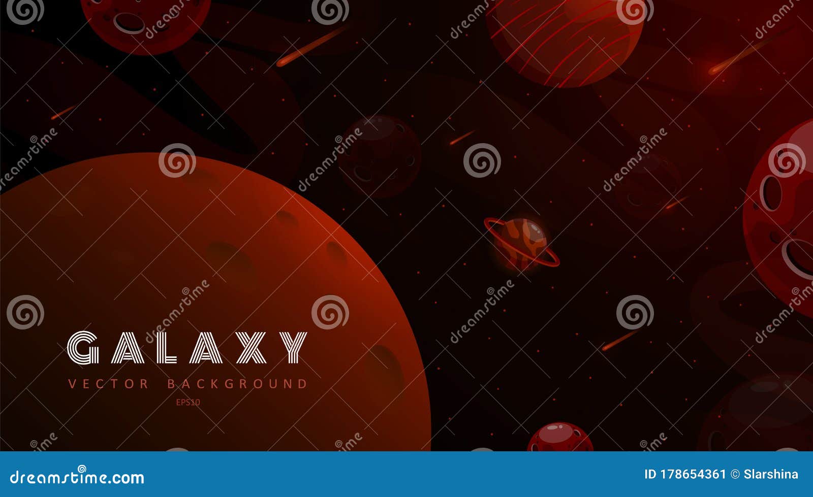 Horizontal Space Backgrounds with Abstract Shape and Planets. Web ...