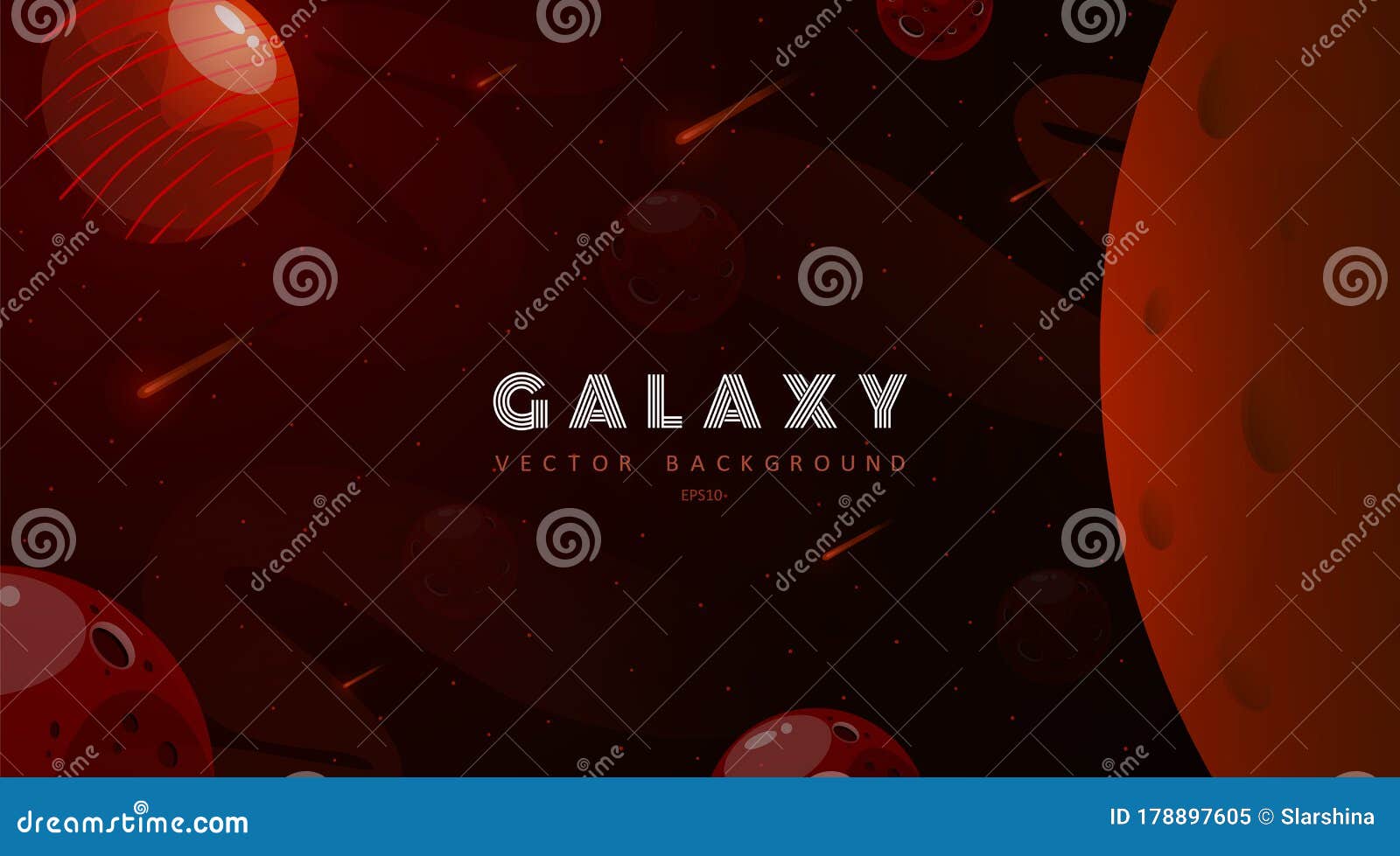 Horizontal Space Backgrounds with Abstract Shape and Planets. Web ...