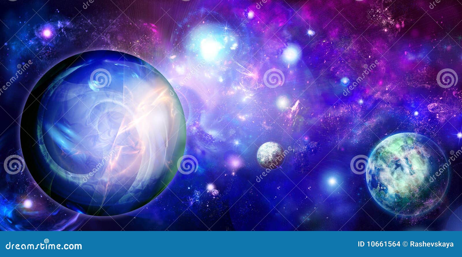 Horizontal Space Three Planets Stock Illustrations – 26 Horizontal ...