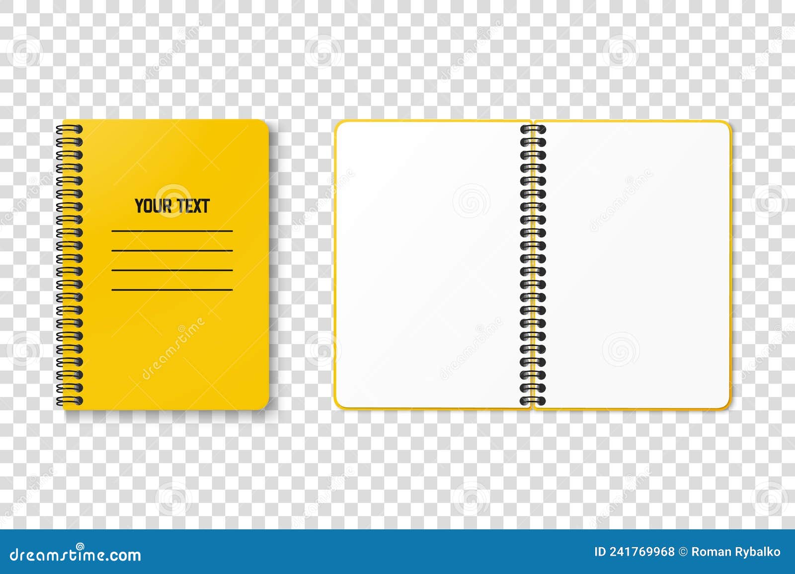 Horizontal Spiral Spring White Notepad With Space For Your Image Or ...