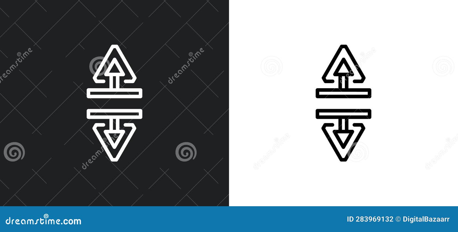 Horizontal Split Vector Icon On White Background. Flat Vector ...