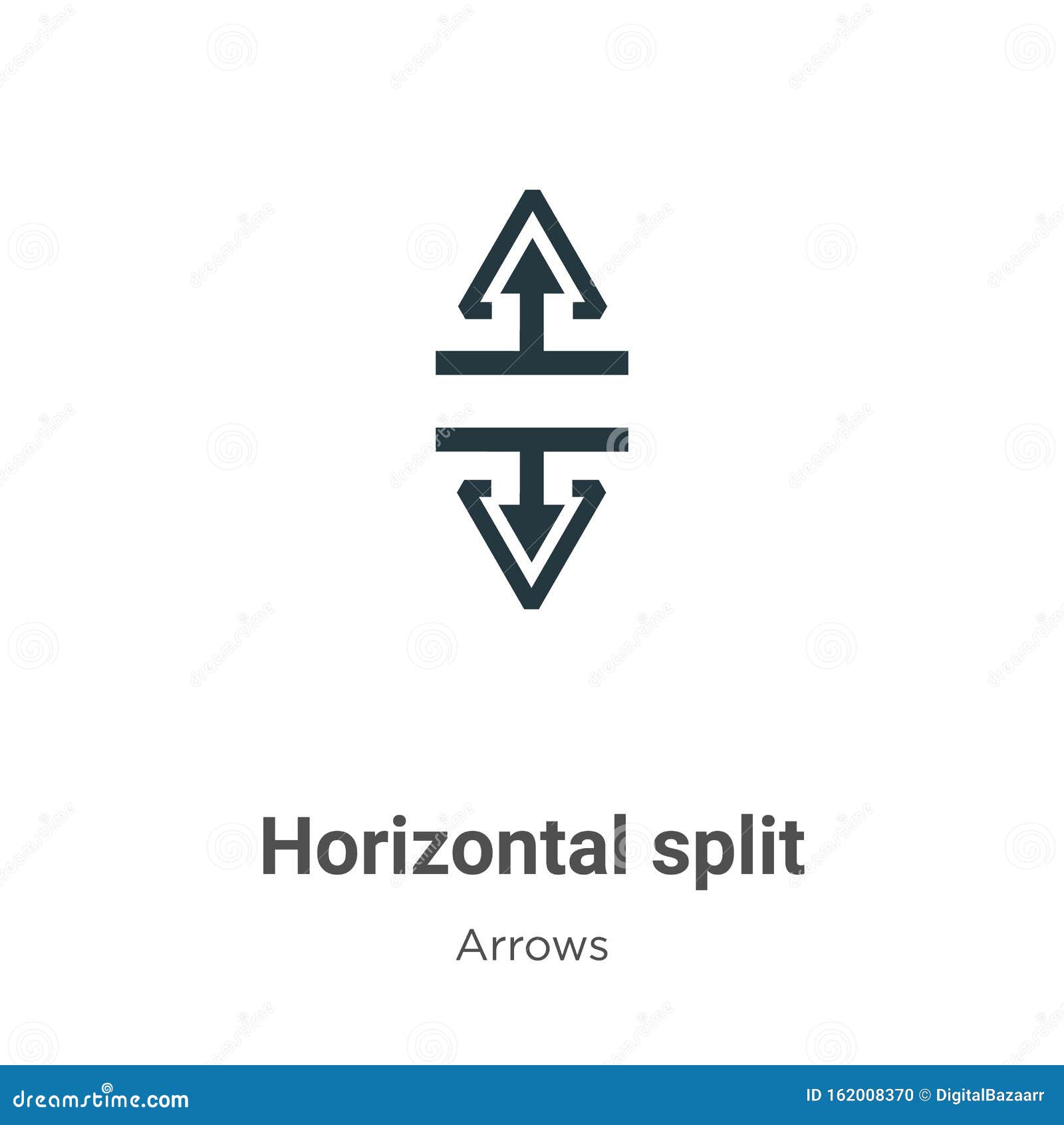 Horizontal Split Vector Icon on White Background. Flat Vector ...