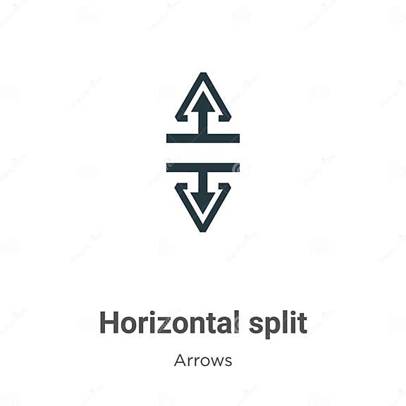 Horizontal Split Vector Icon on White Background. Flat Vector ...
