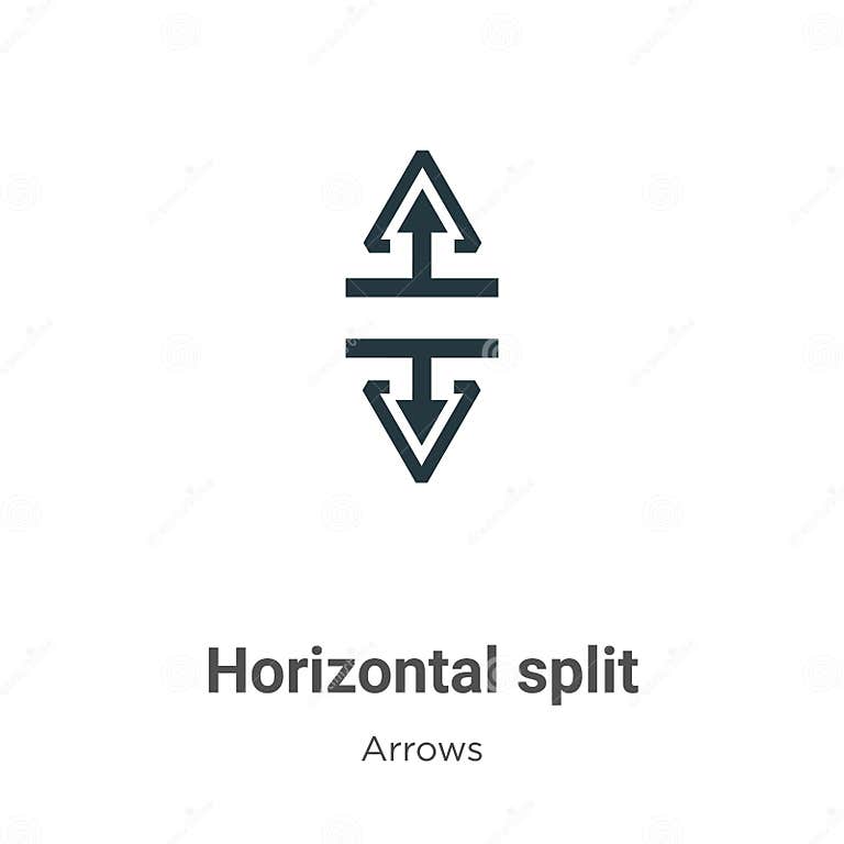 Horizontal Split Vector Icon on White Background. Flat Vector ...