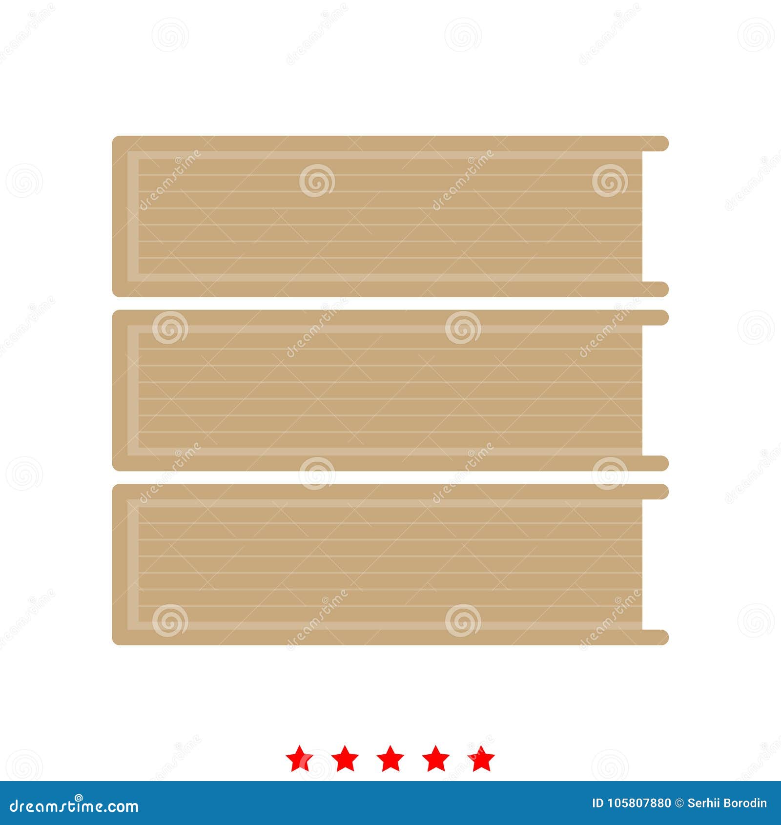 Horizontal Stack of Books Icon . Different Color Stock Vector ...