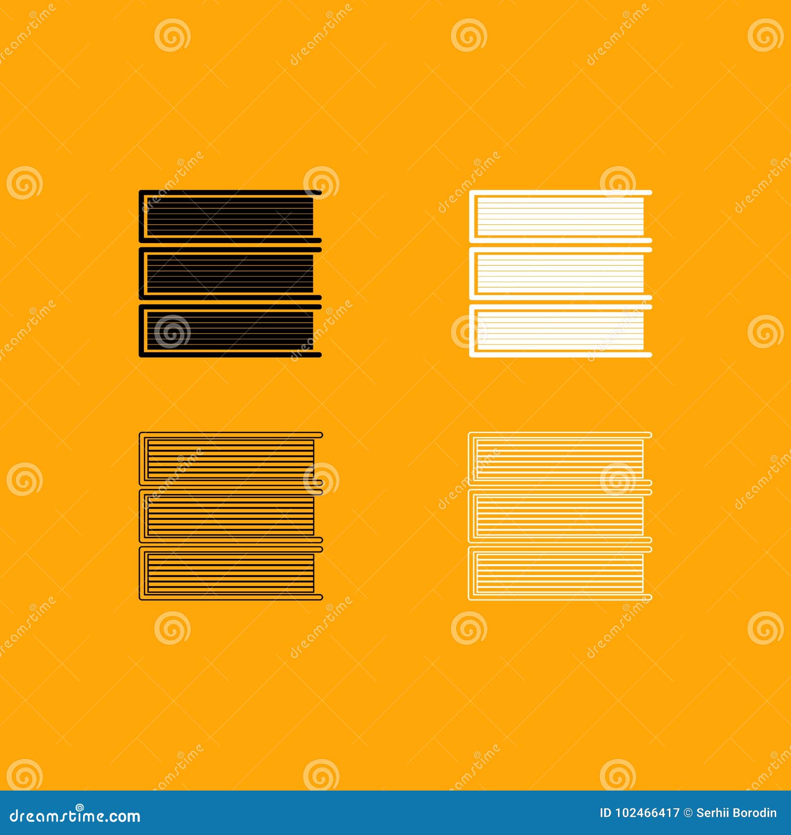 Horizontal Stack of Books Set Icon . Stock Vector - Illustration of ...