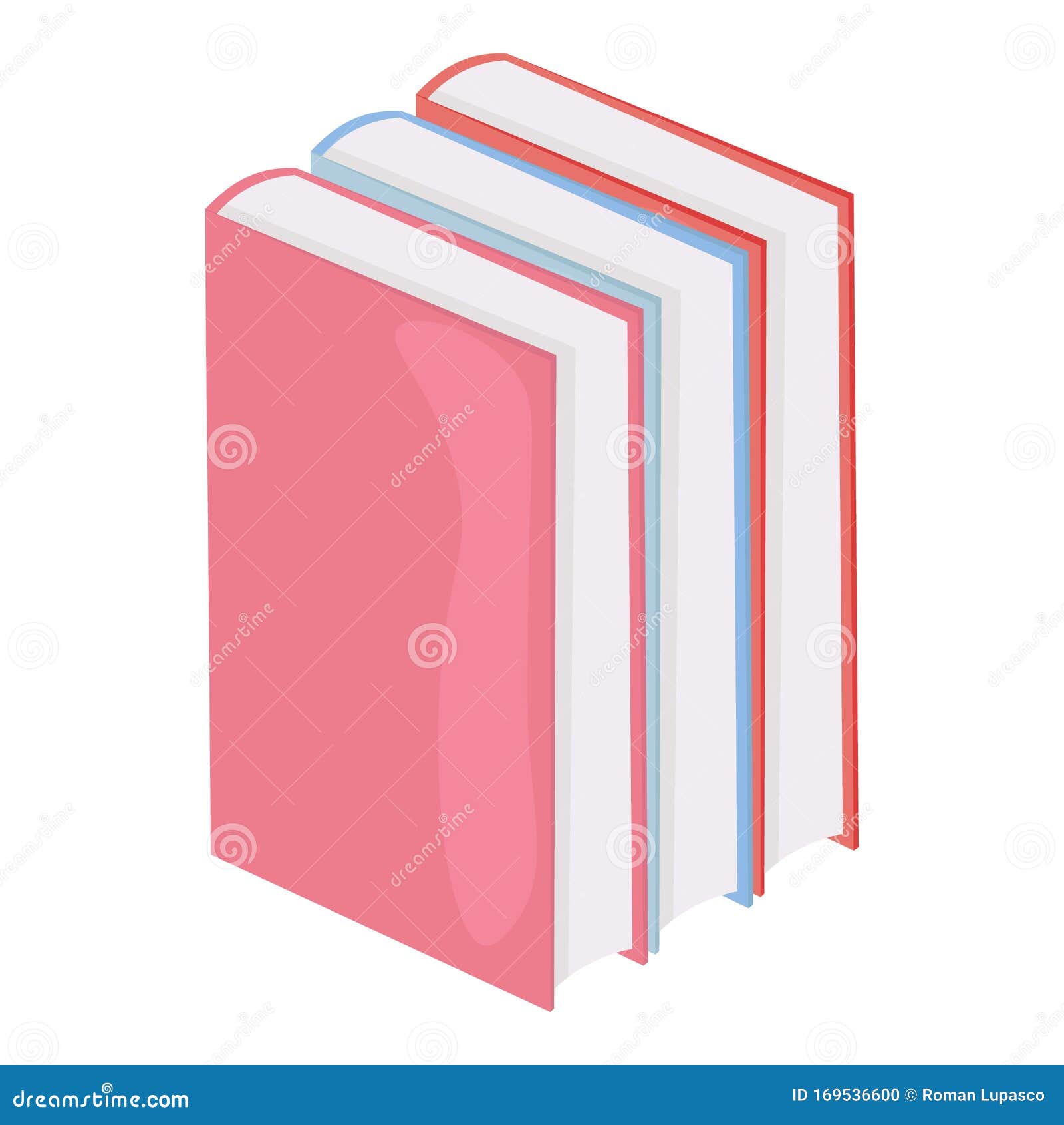 Horizontal Stack of Colored Books in Isometric.education Infographic ...