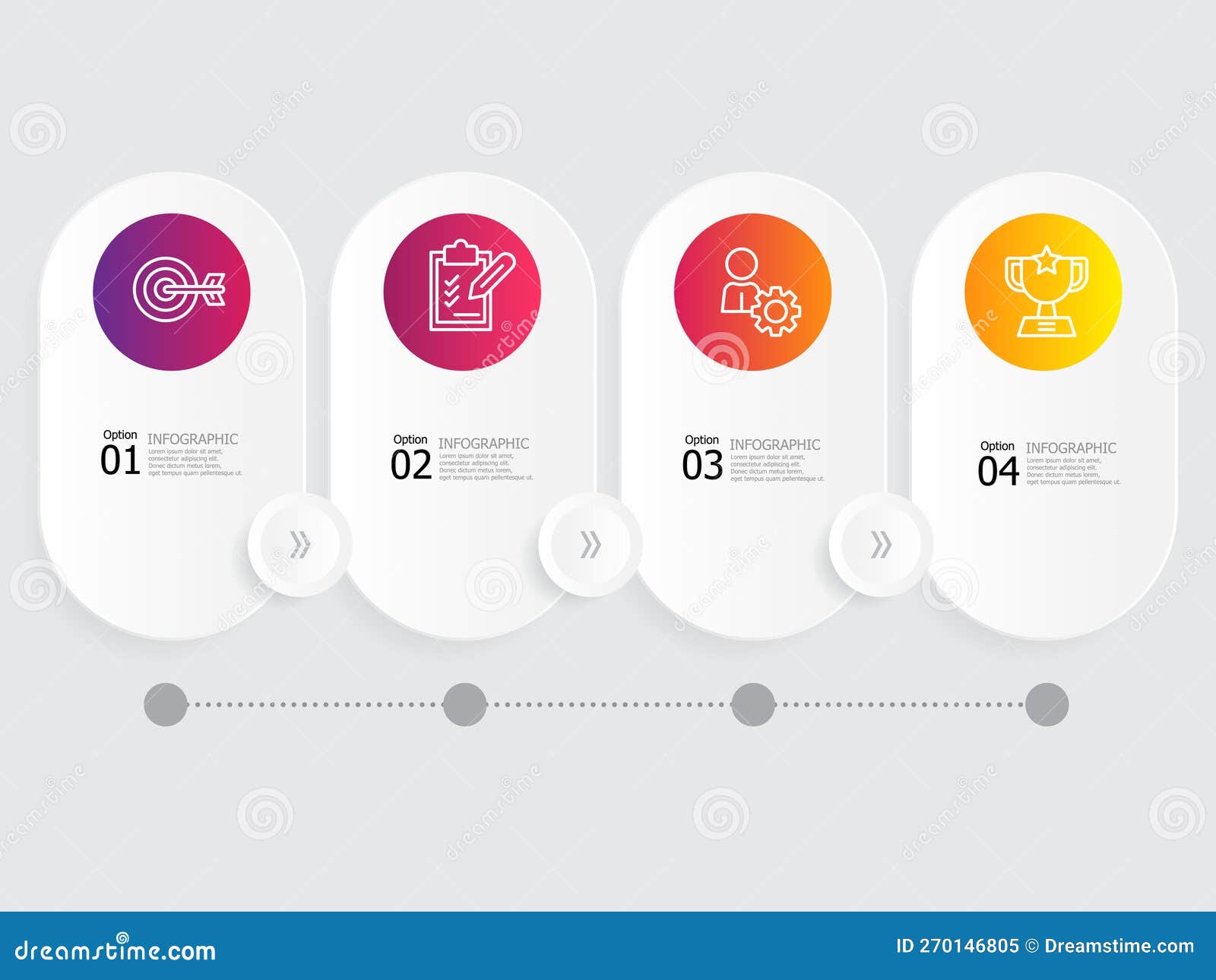 Horizontal Steps Timeline Infographic Element Stock Vector ...