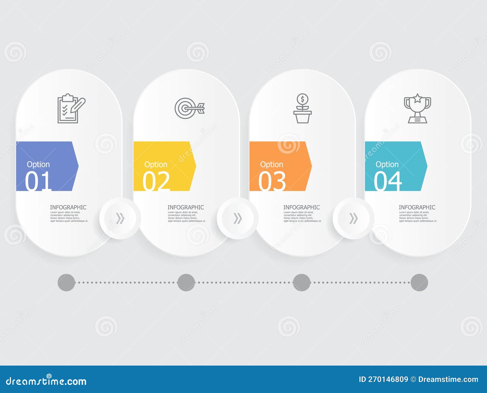 Horizontal Steps Timeline Infographic Element Stock Vector ...