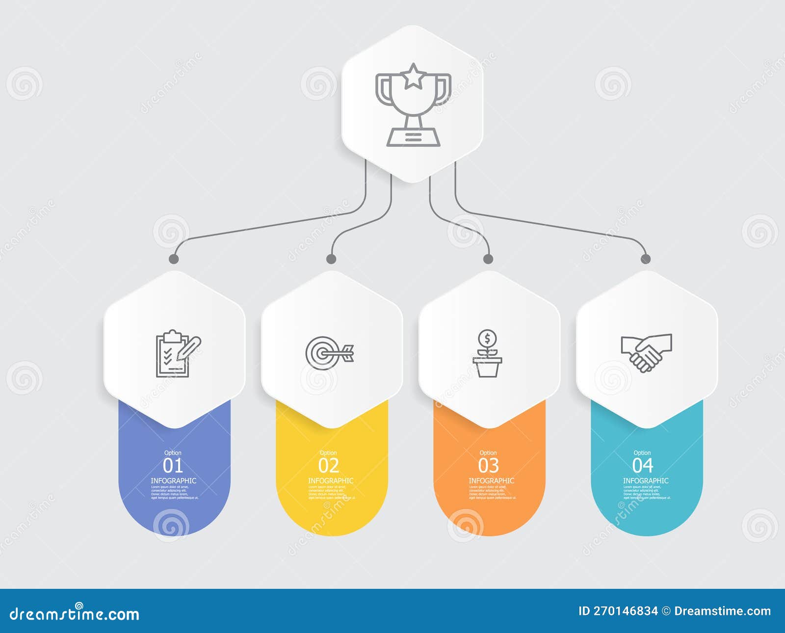 Horizontal Steps Timeline Infographics Arrows With Rounded Corners- Can ...