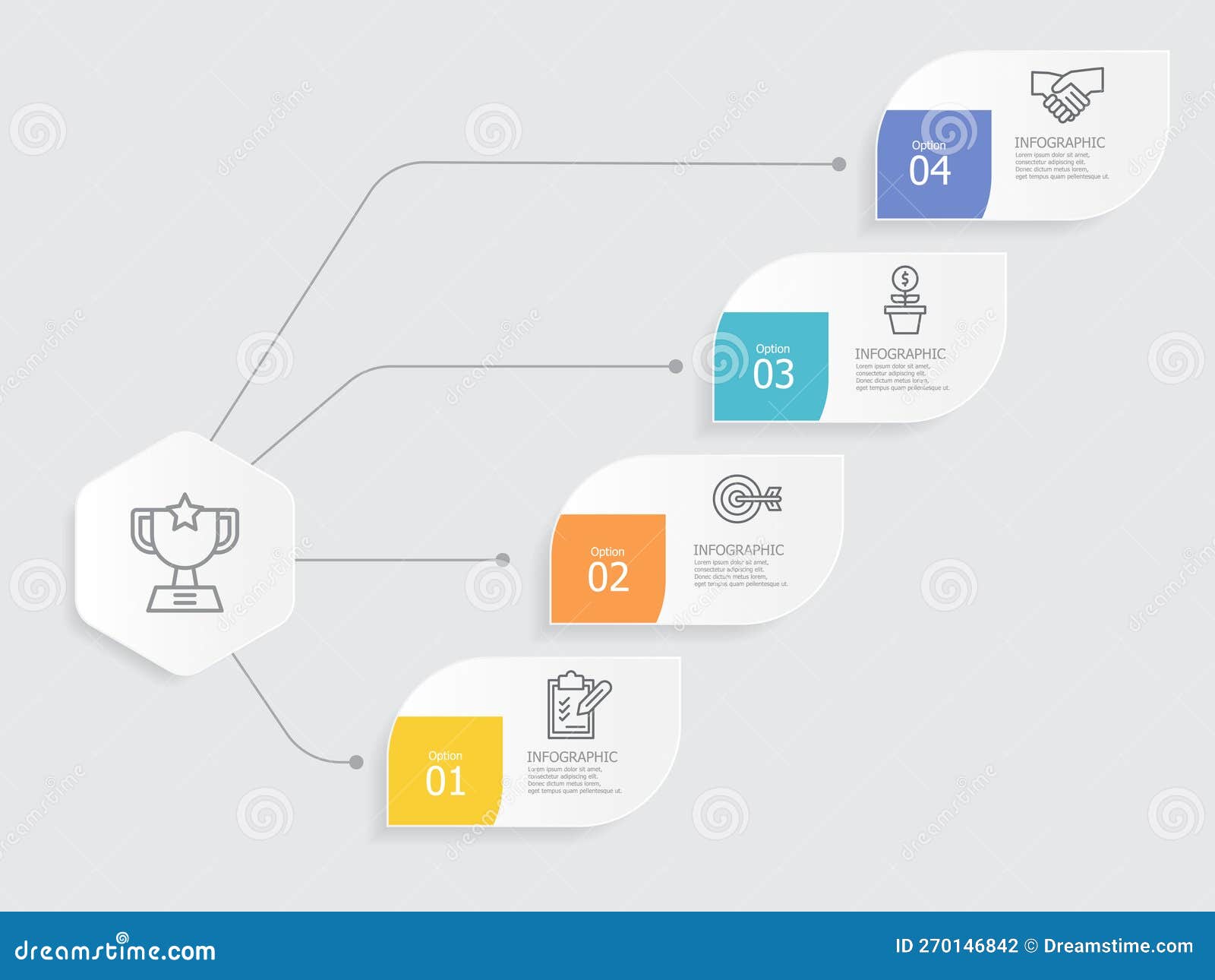Horizontal Steps Timeline Infographics Arrows With Rounded Corners- Can ...