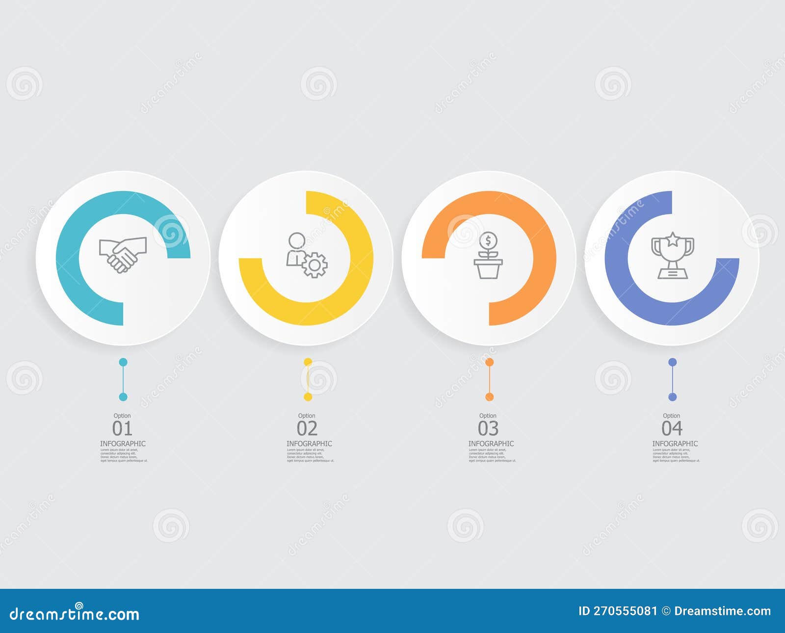 Horizontal Steps Timeline Infographic Element Stock Vector ...