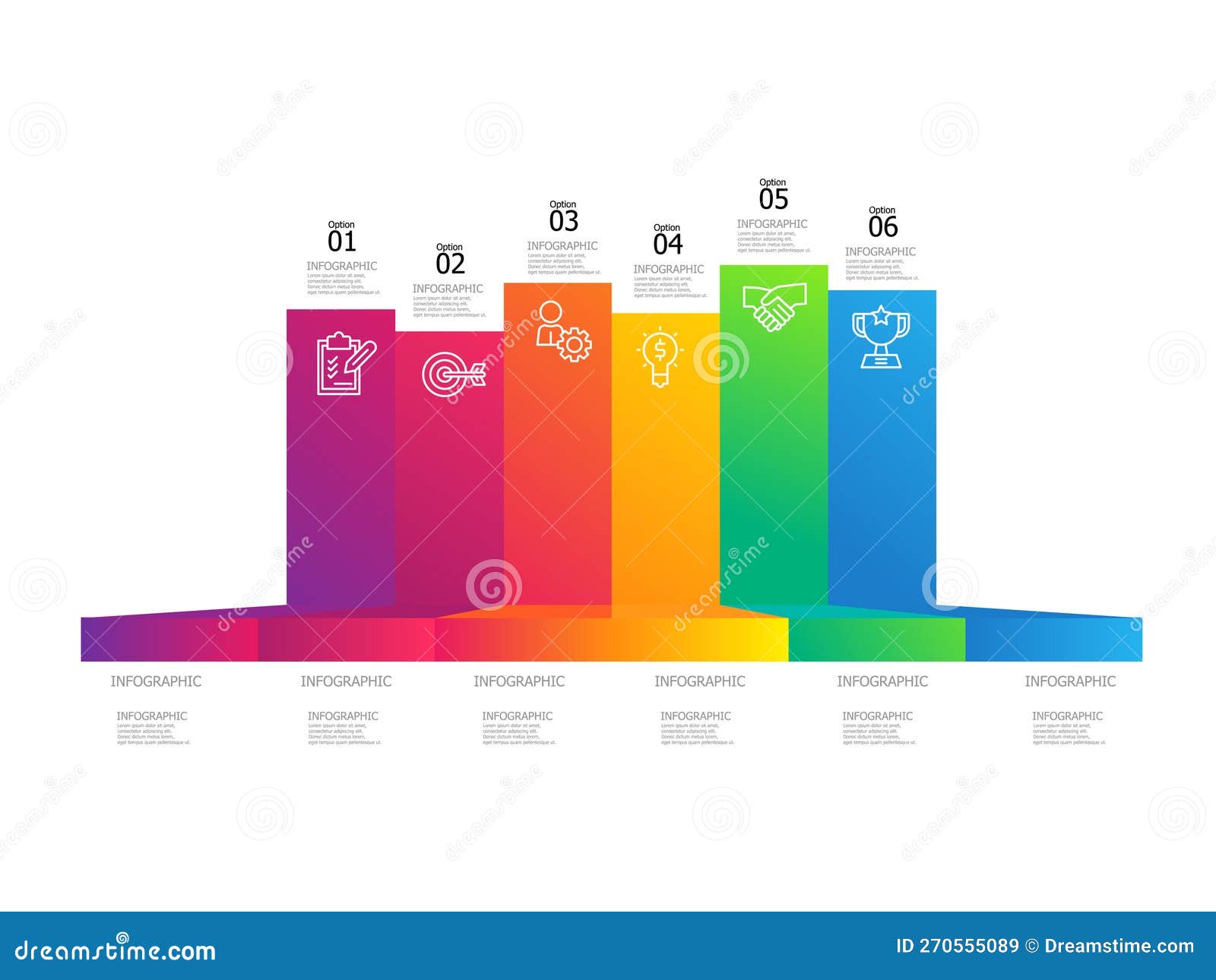 Horizontal Steps Timeline Infographic Element Vector Illustration ...