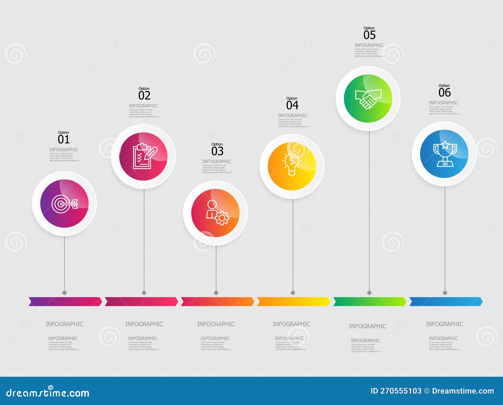 Horizontal Steps Timeline Infographic Element Stock Vector ...