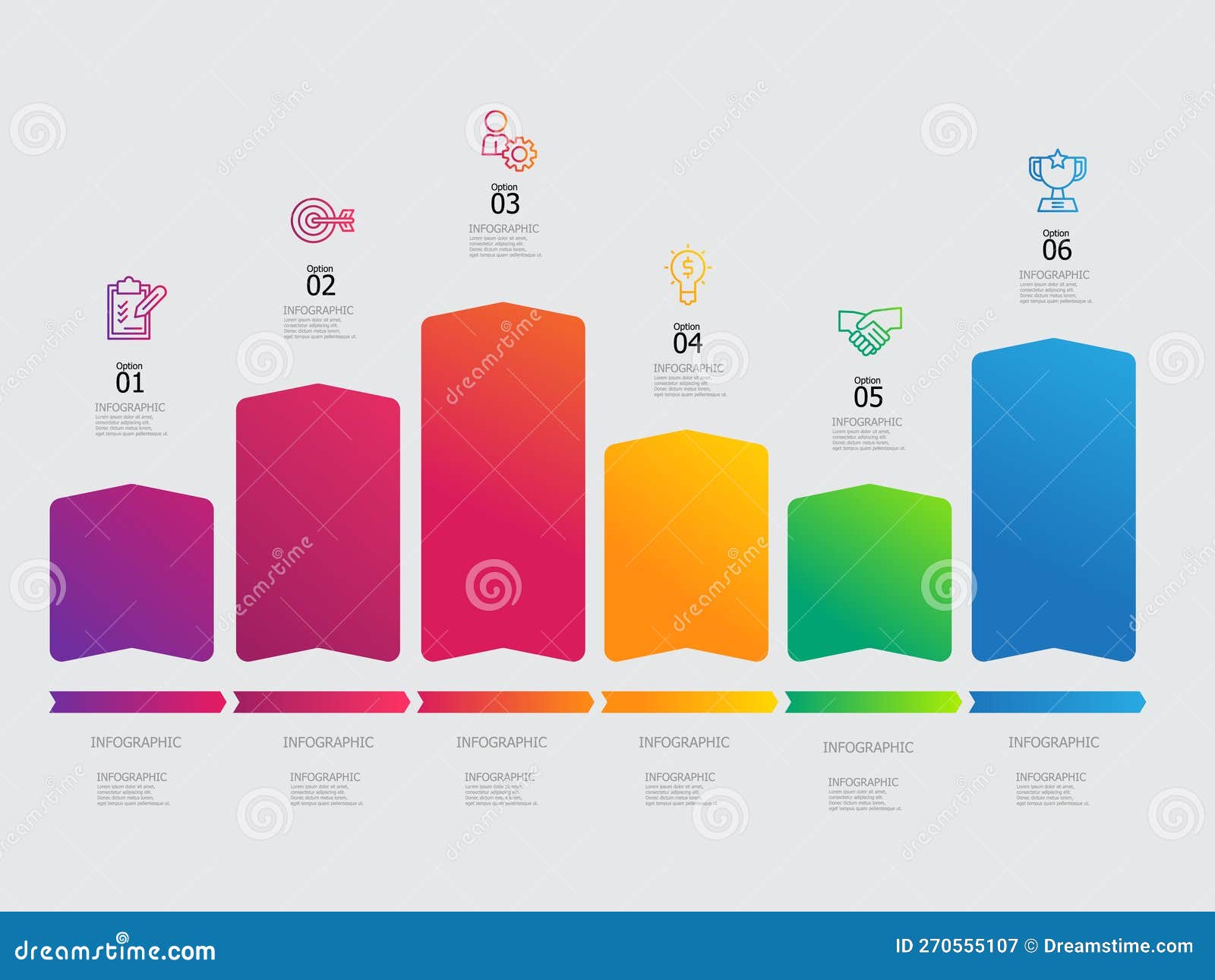 Horizontal Steps Timeline Infographic Element Stock Vector ...