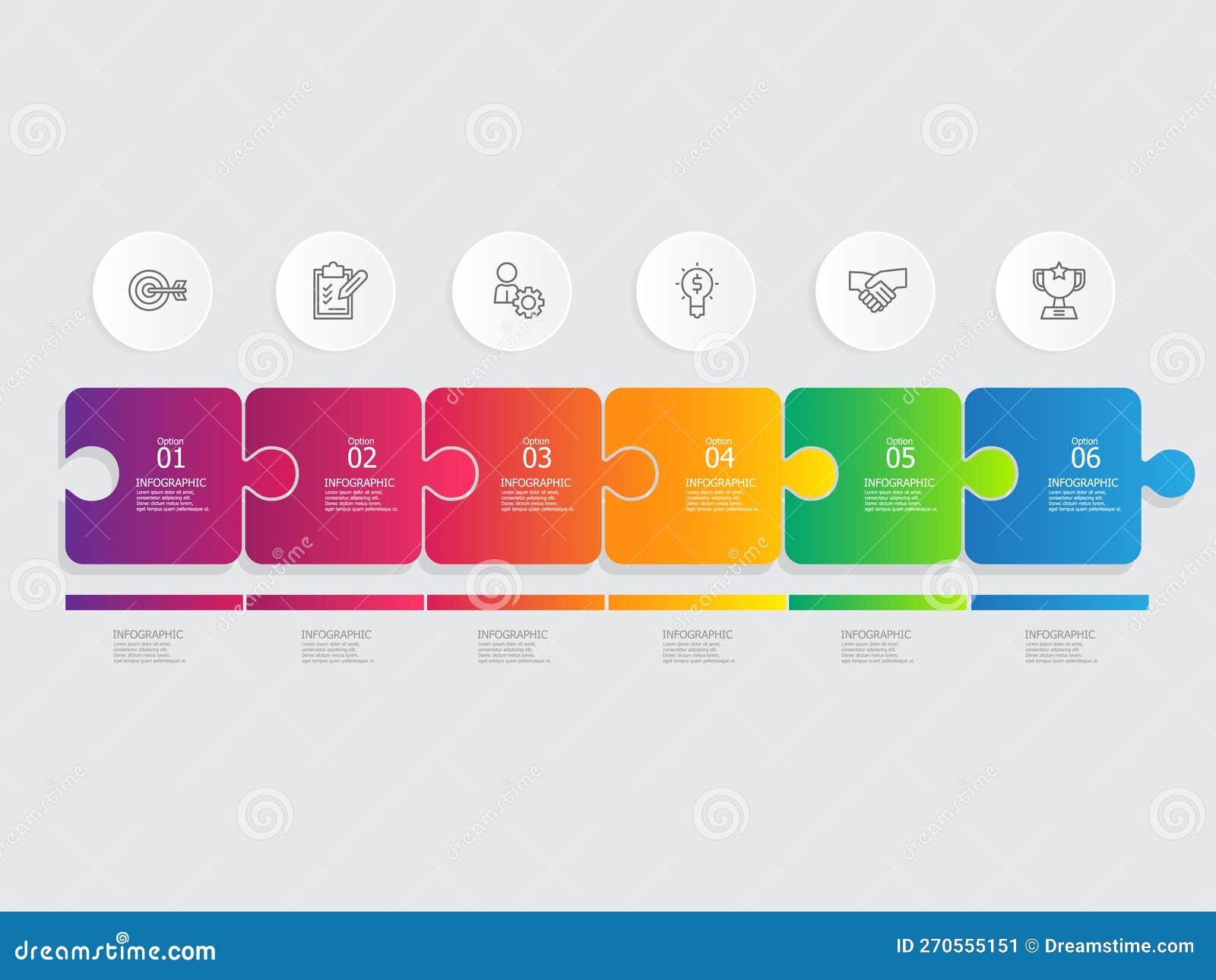 Horizontal Steps Timeline Infographic Element Vector Illustration ...