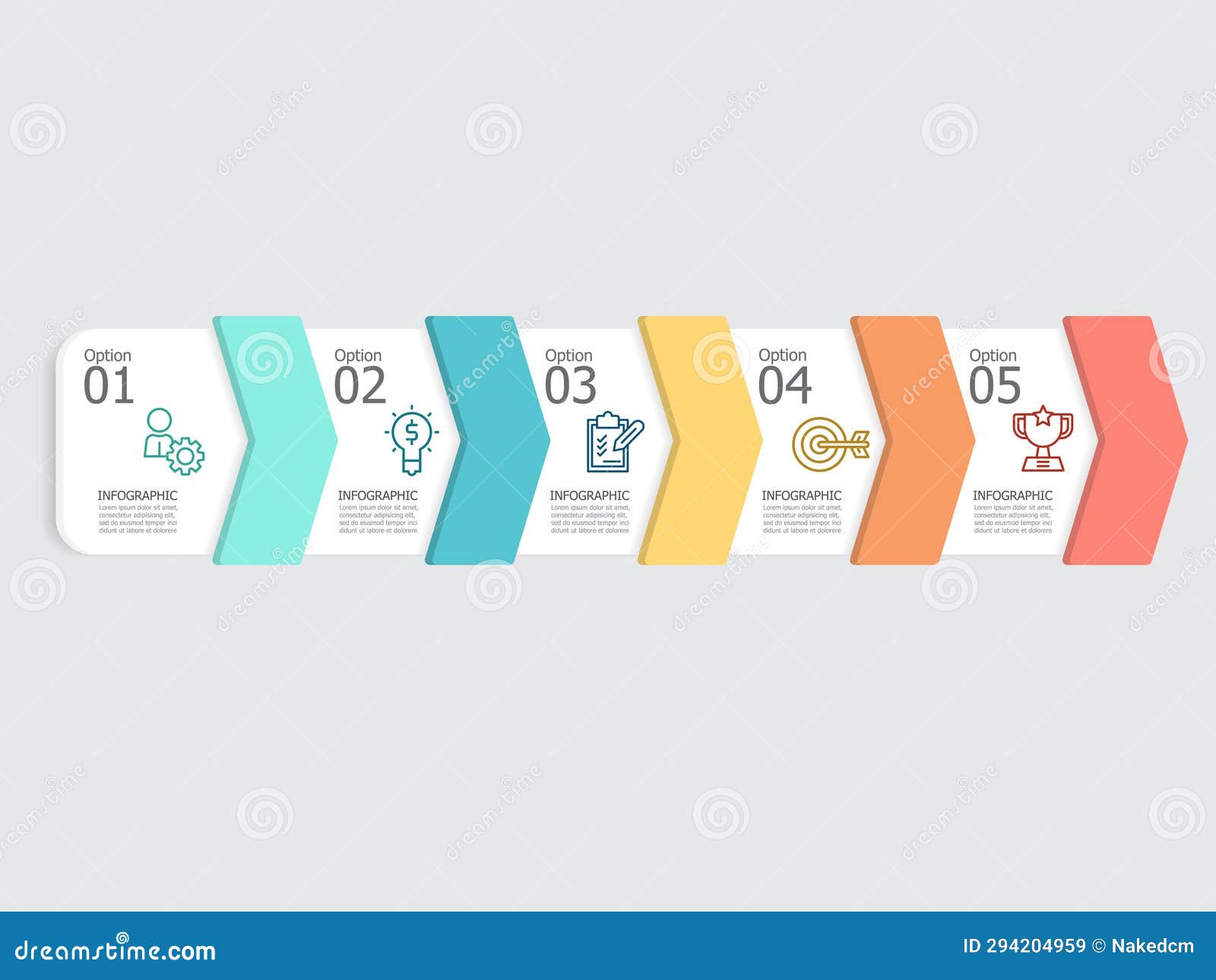 Horizontal Steps Timeline Infographics A Rectangle With Rounded Corners ...