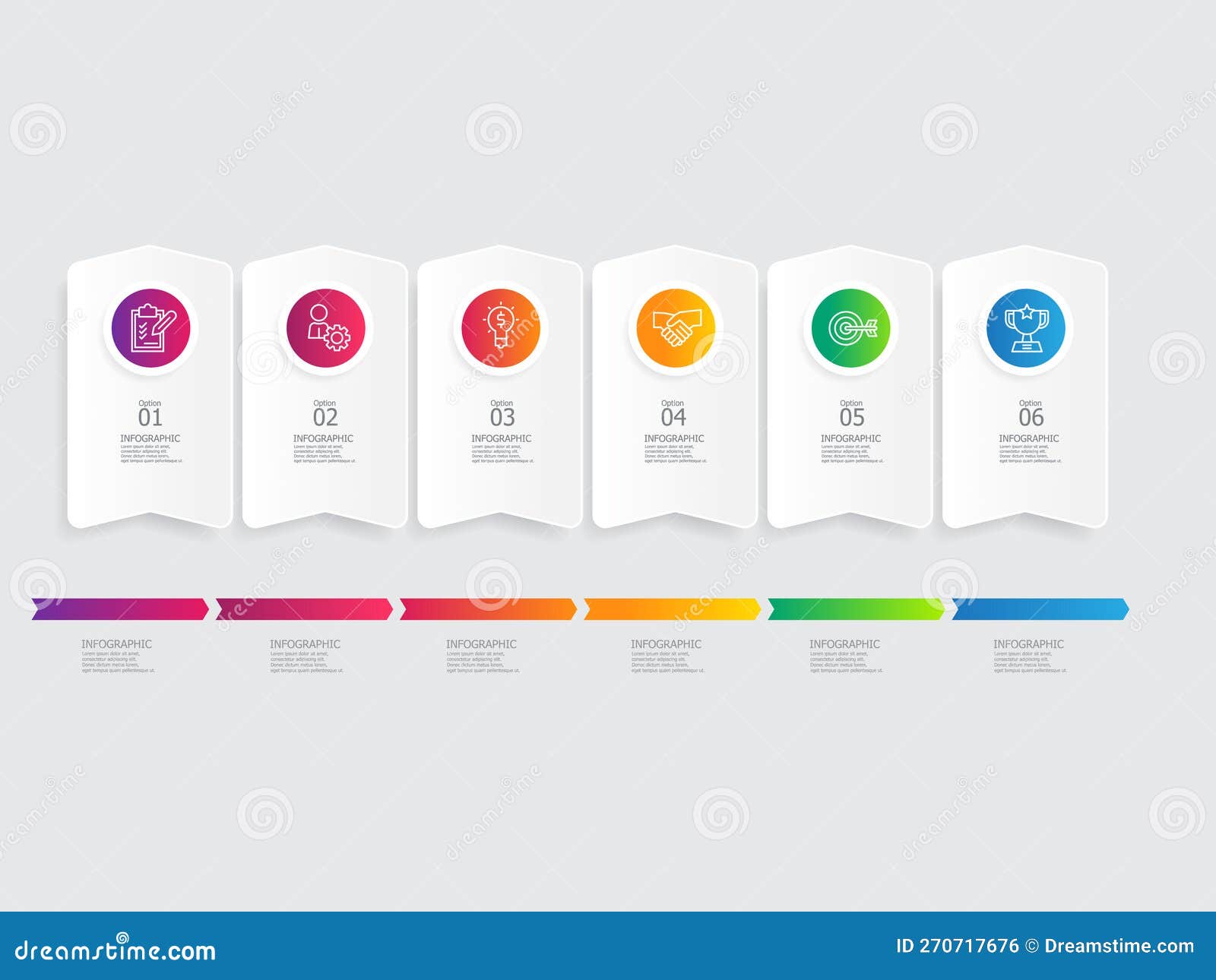 Horizontal Steps Timeline Infographics A Rectangle With Rounded Corners ...