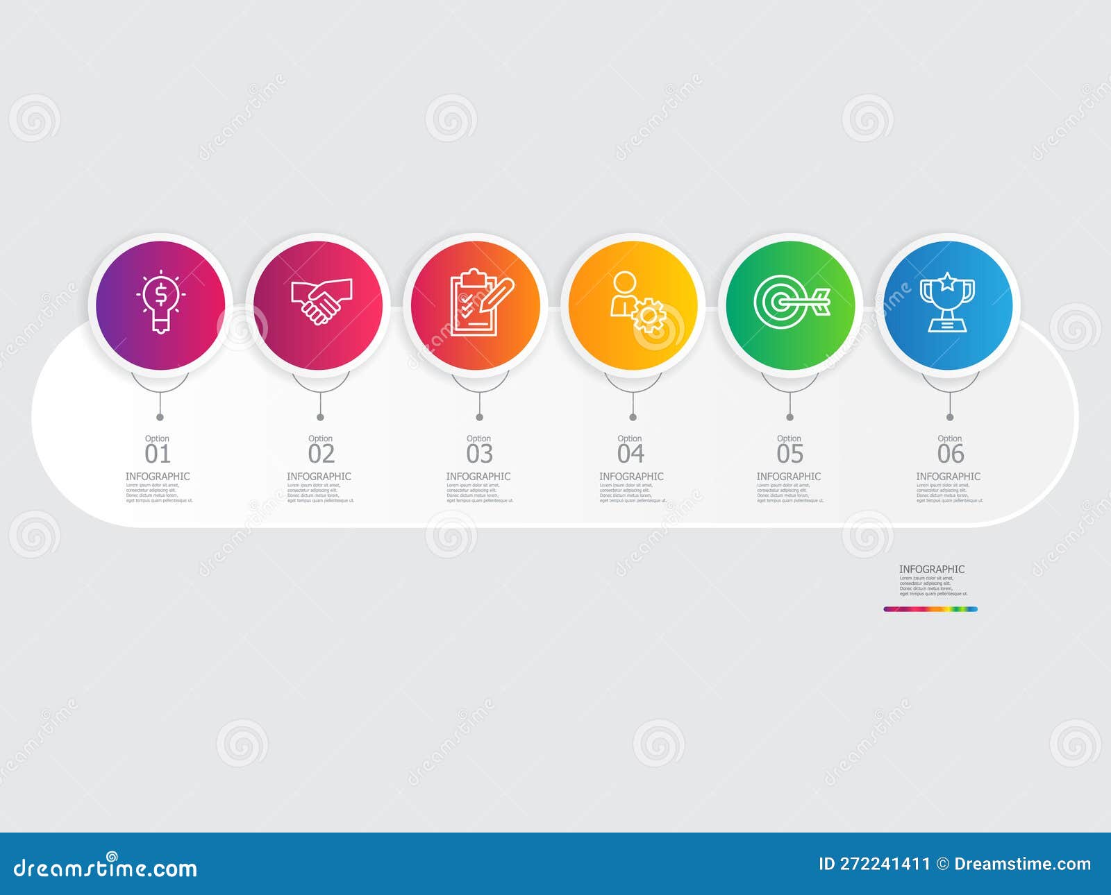 Horizontal Steps Timeline Infographic Element Report Background Stock ...