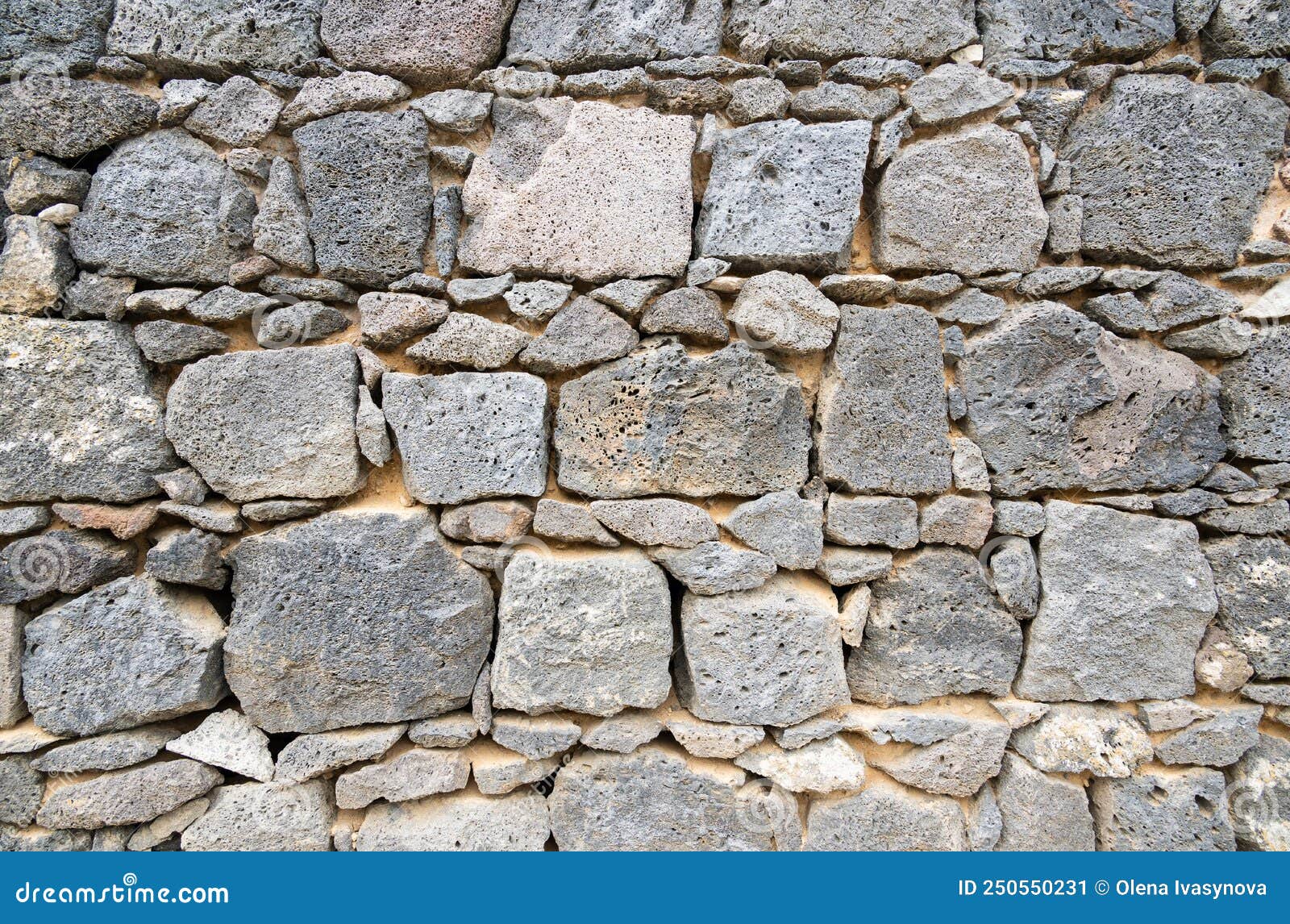 Horizontal almost Straight Lines of Large and Small Stones of Volcanic ...