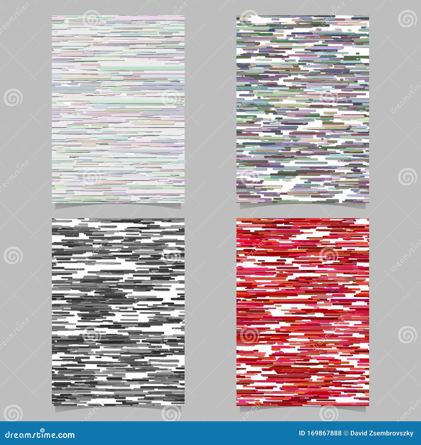 Horizontal Stripe Background Design Page Template Set - Vector ...