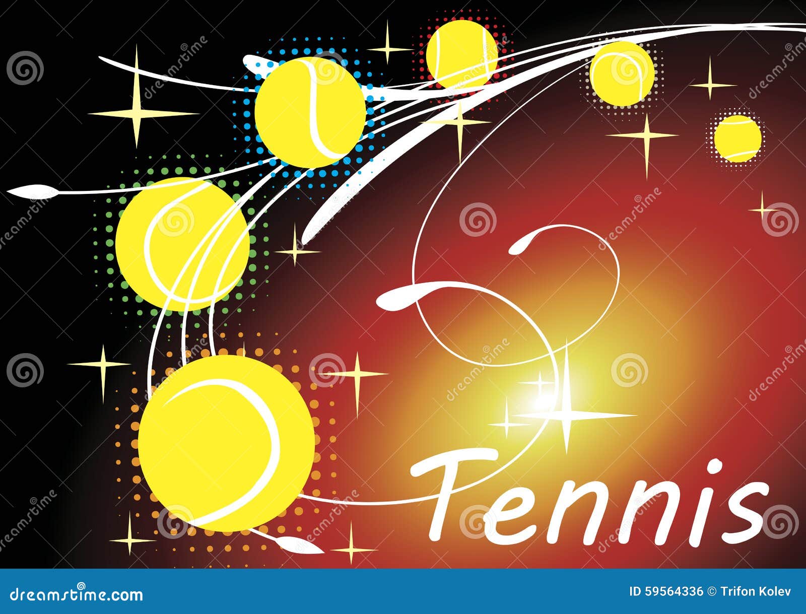 Horizontal tennis banner stock vector. Illustration of tennis - 59564336
