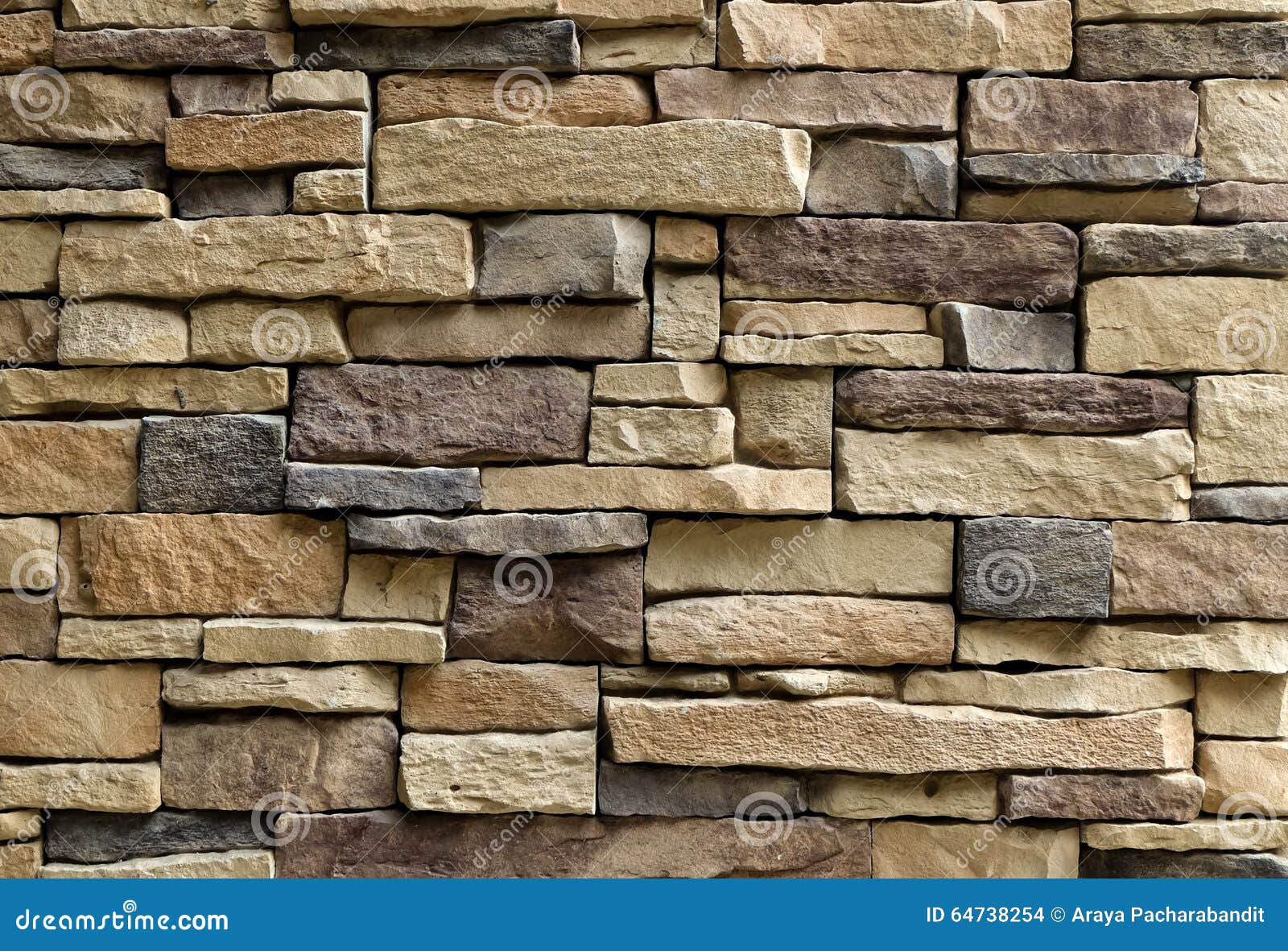 Horizontal Texture of the Asymmetrical Stones Wall Stock Photo - Image ...